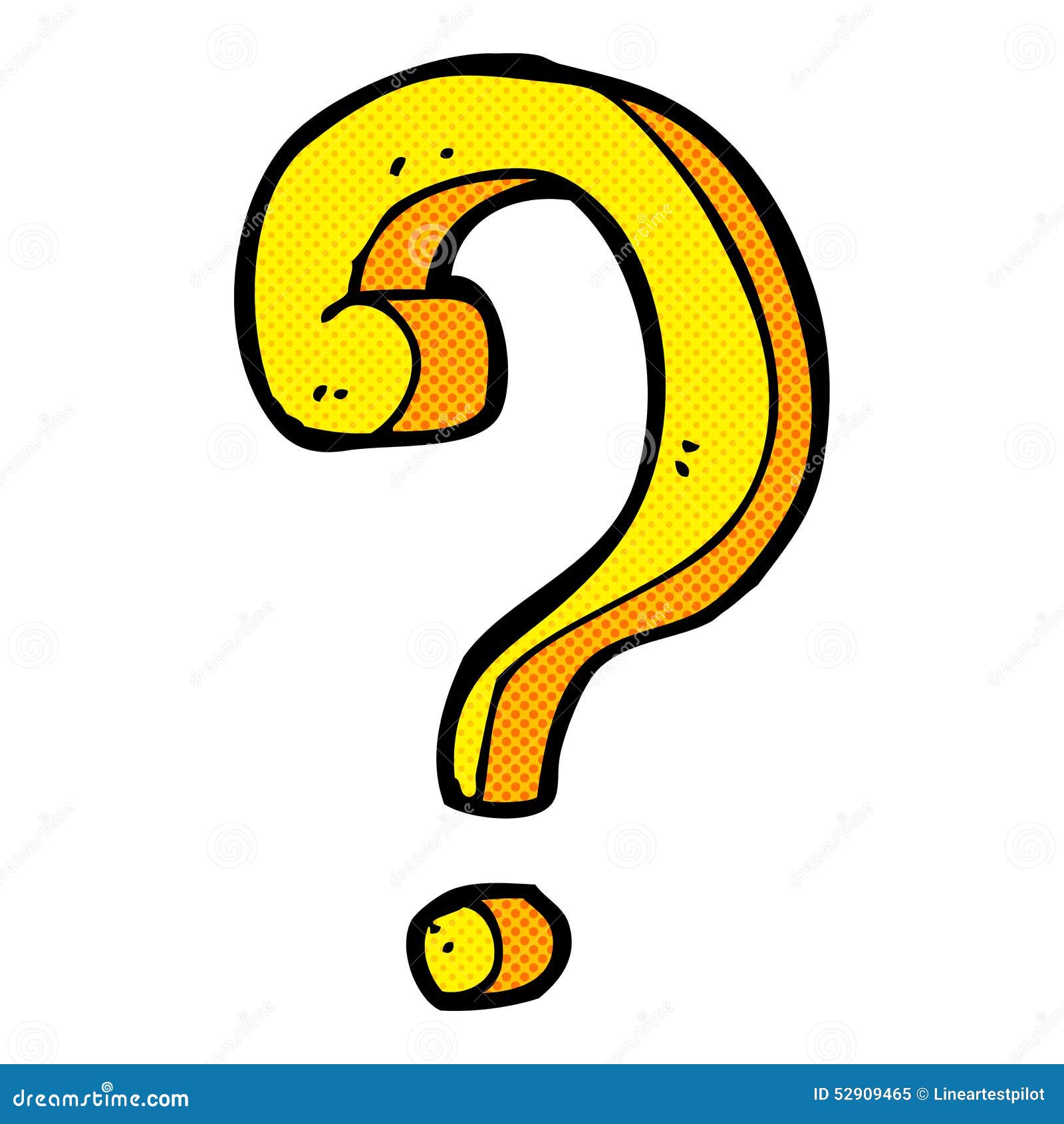 Comic Cartoon Question Mark Stock Illustration - Illustration of simple ...