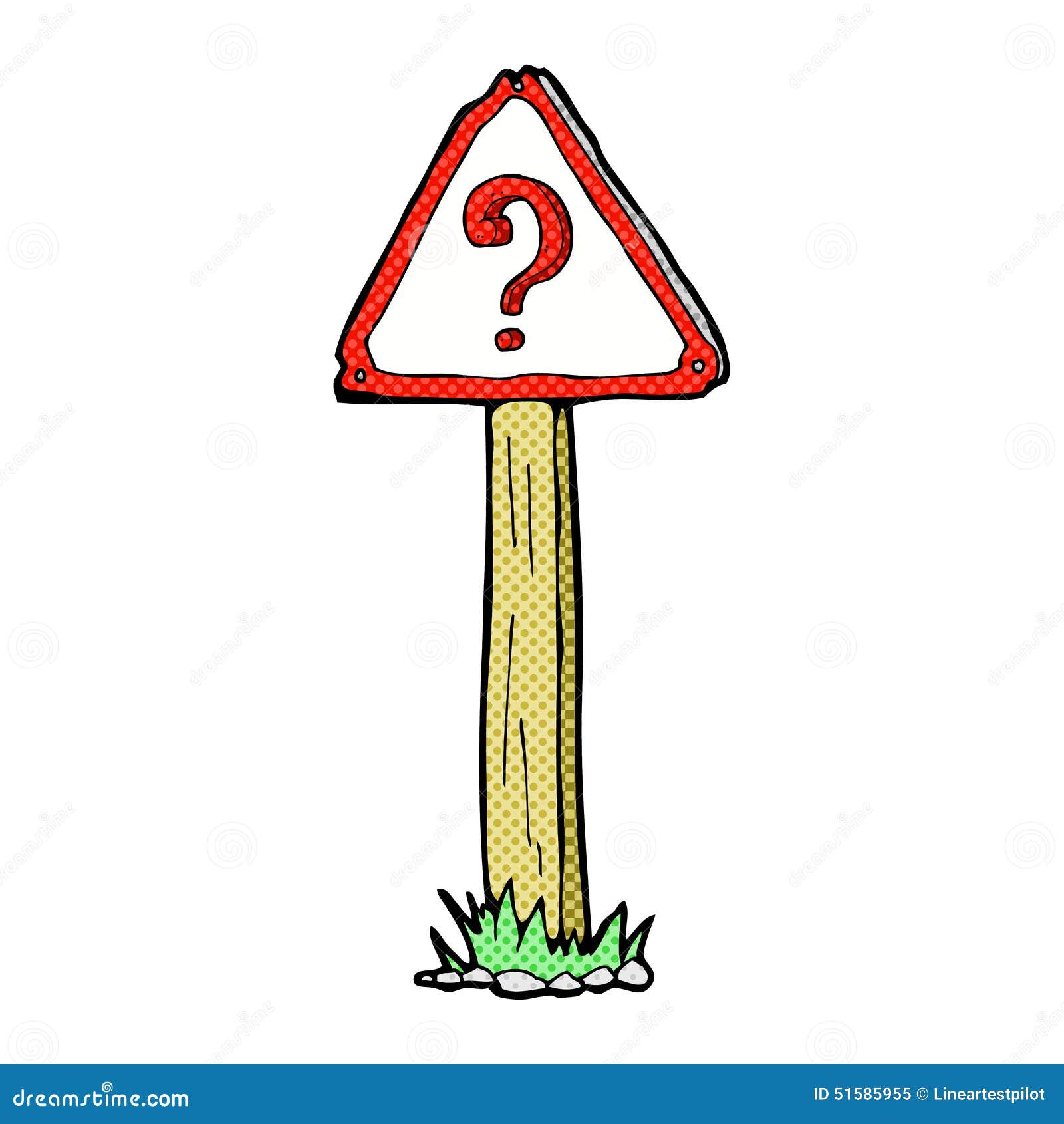 Comic Cartoon Question Mark Sign Stock Illustration - Illustration of ...