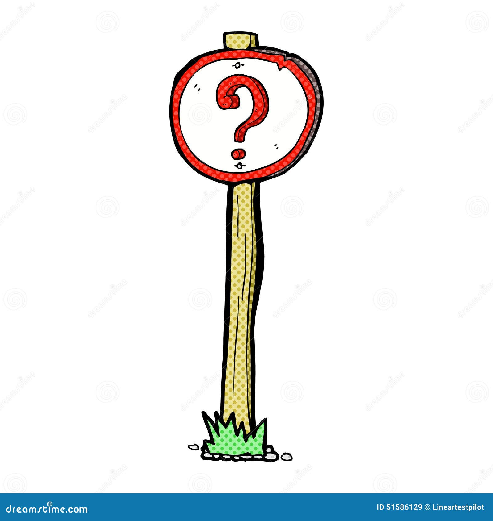 Comic Cartoon Question Mark Sign Stock Illustration - Illustration of ...