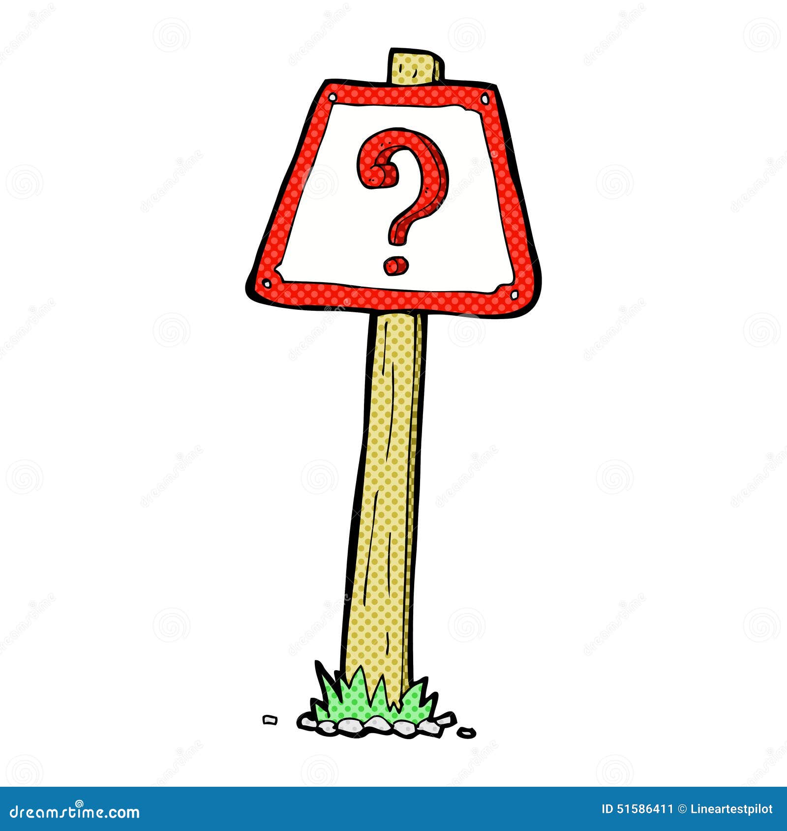 Comic Cartoon Question Mark Sign Stock Illustration - Illustration of ...