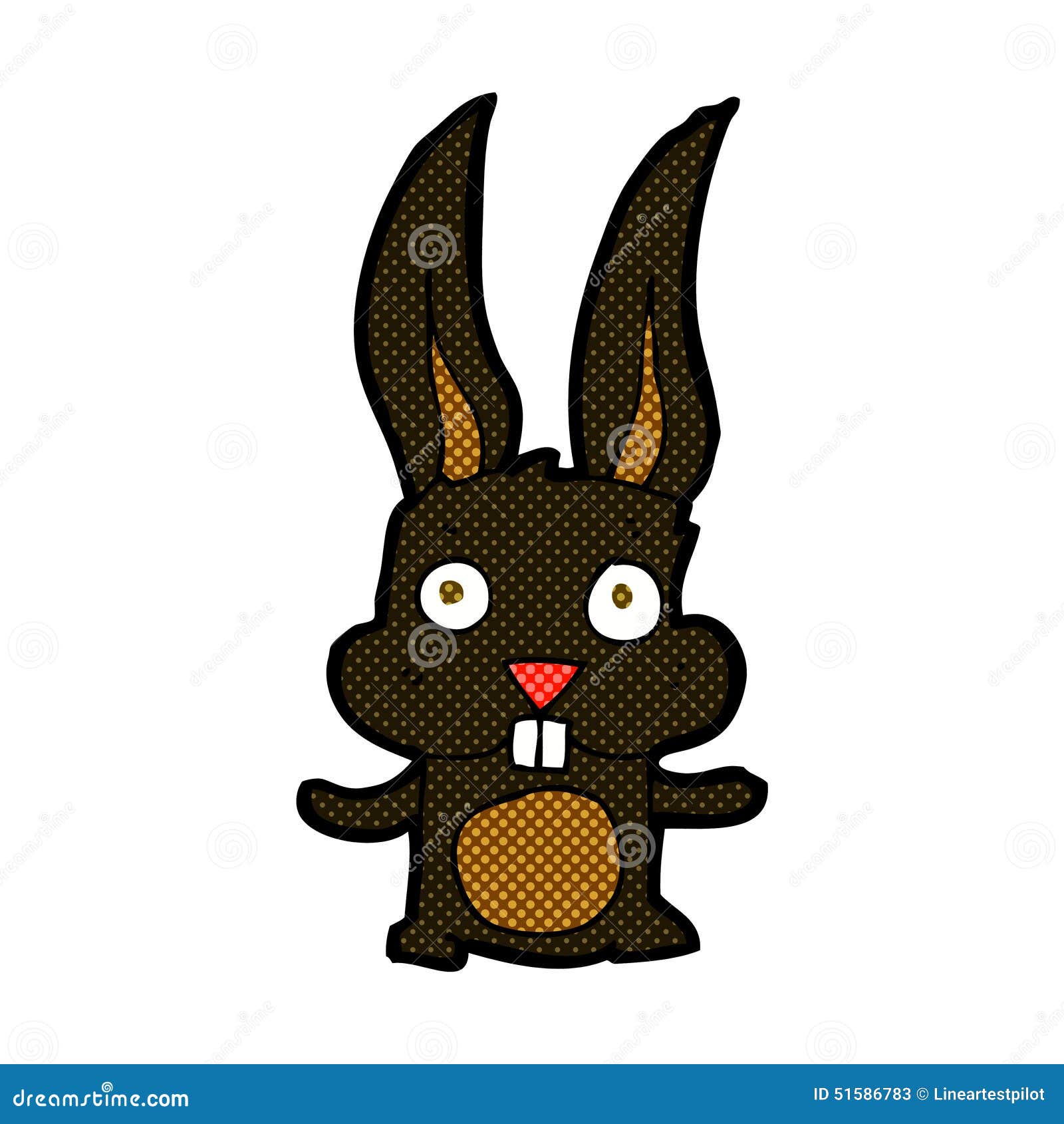 Comic cartoon rabbit stock illustration. Illustration of drawn - 51586783