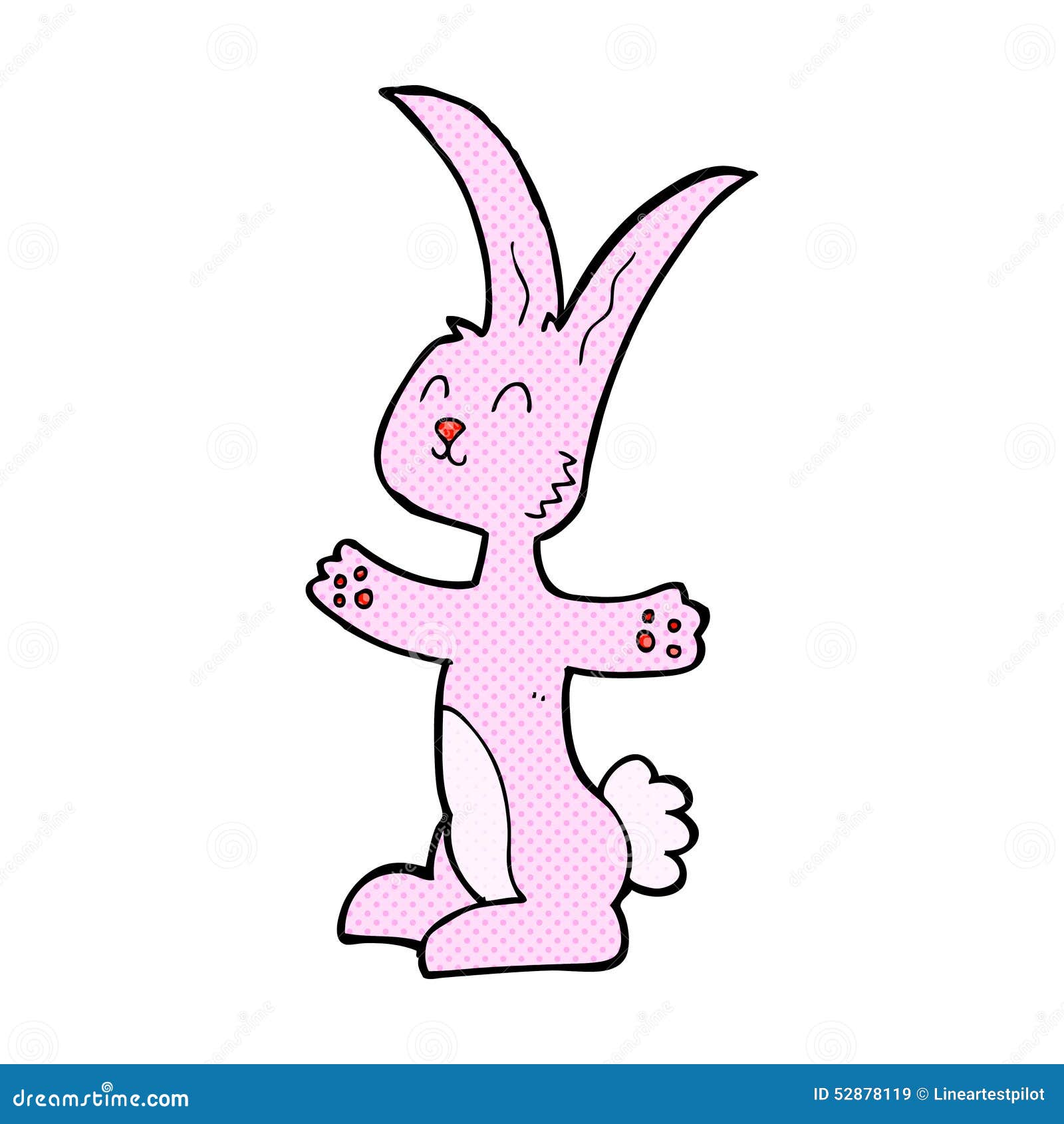 Comic cartoon rabbit stock illustration. Illustration of pink - 52878119