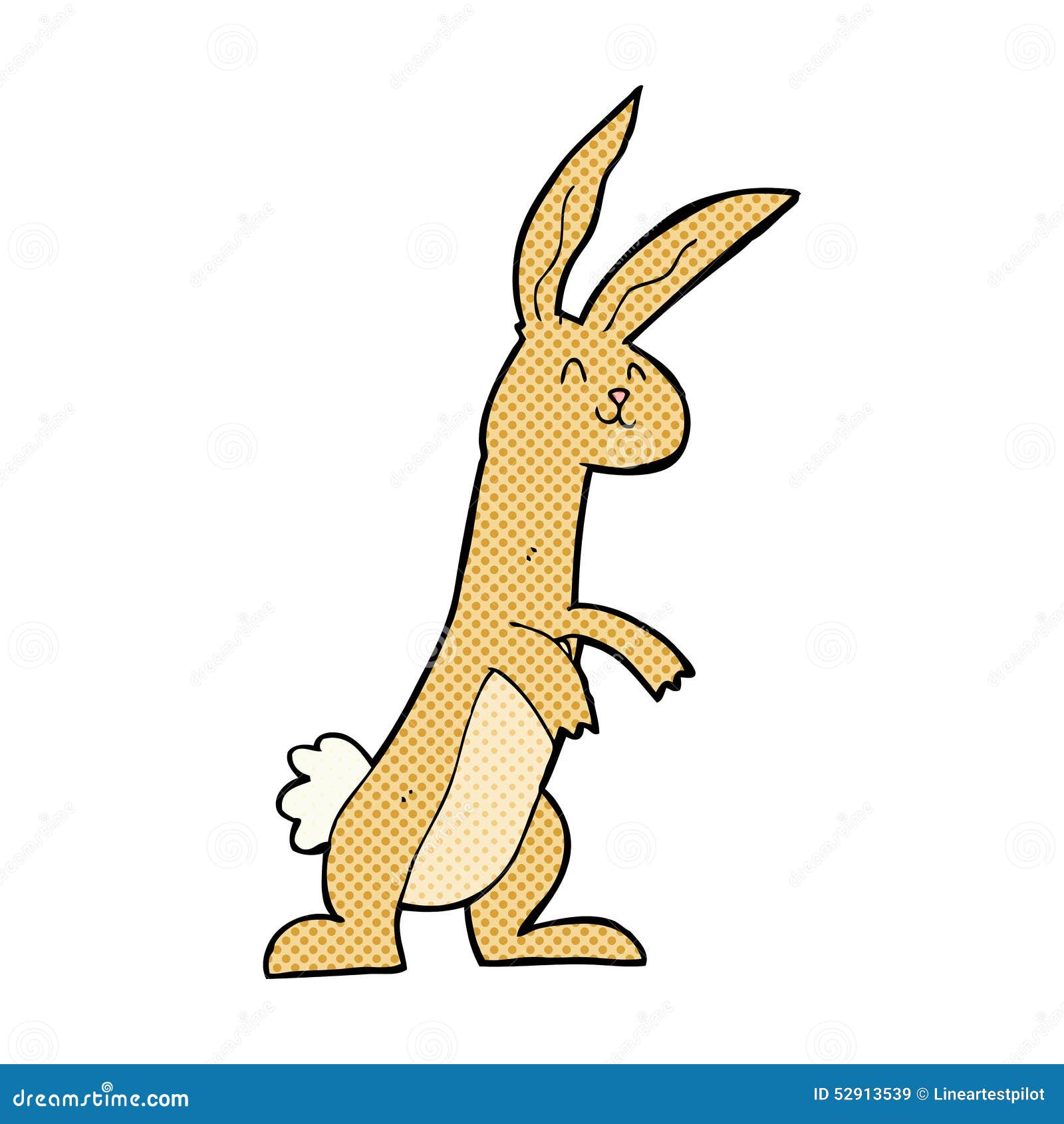 Comic cartoon rabbit stock illustration. Illustration of hand - 52913539