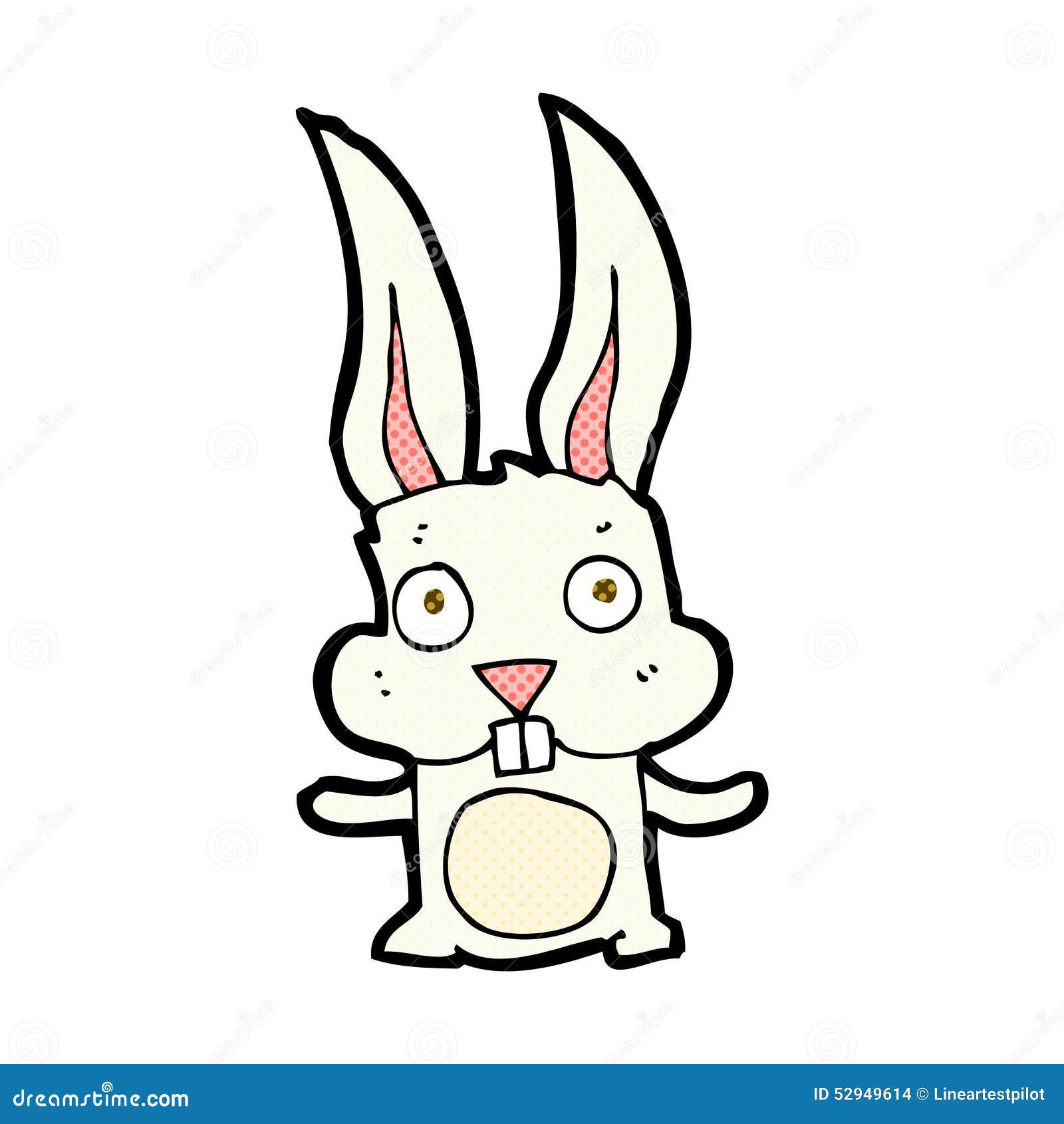 Comic cartoon rabbit stock illustration. Illustration of hand - 52949614