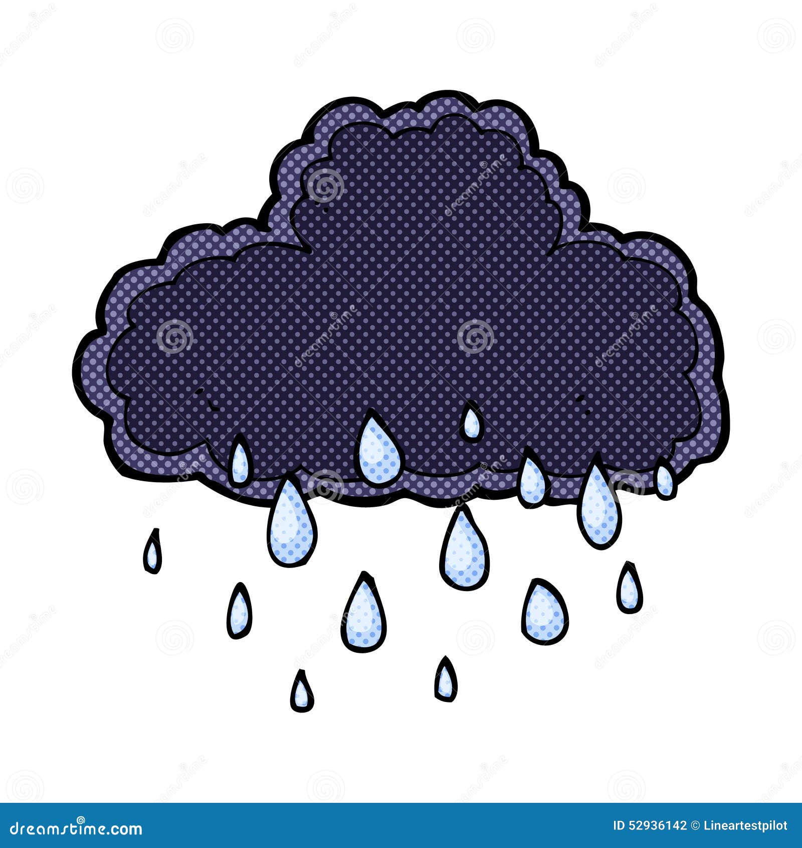 Comic cartoon raincloud stock illustration. Illustration of doodle ...
