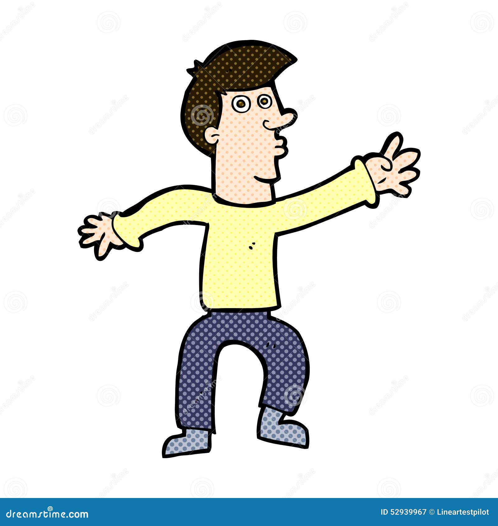 Comic cartoon reaching man stock illustration. Illustration of line ...