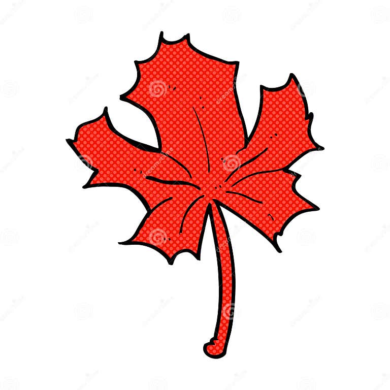 Comic Cartoon Red Maple Leaf Stock Illustration - Illustration of crazy ...