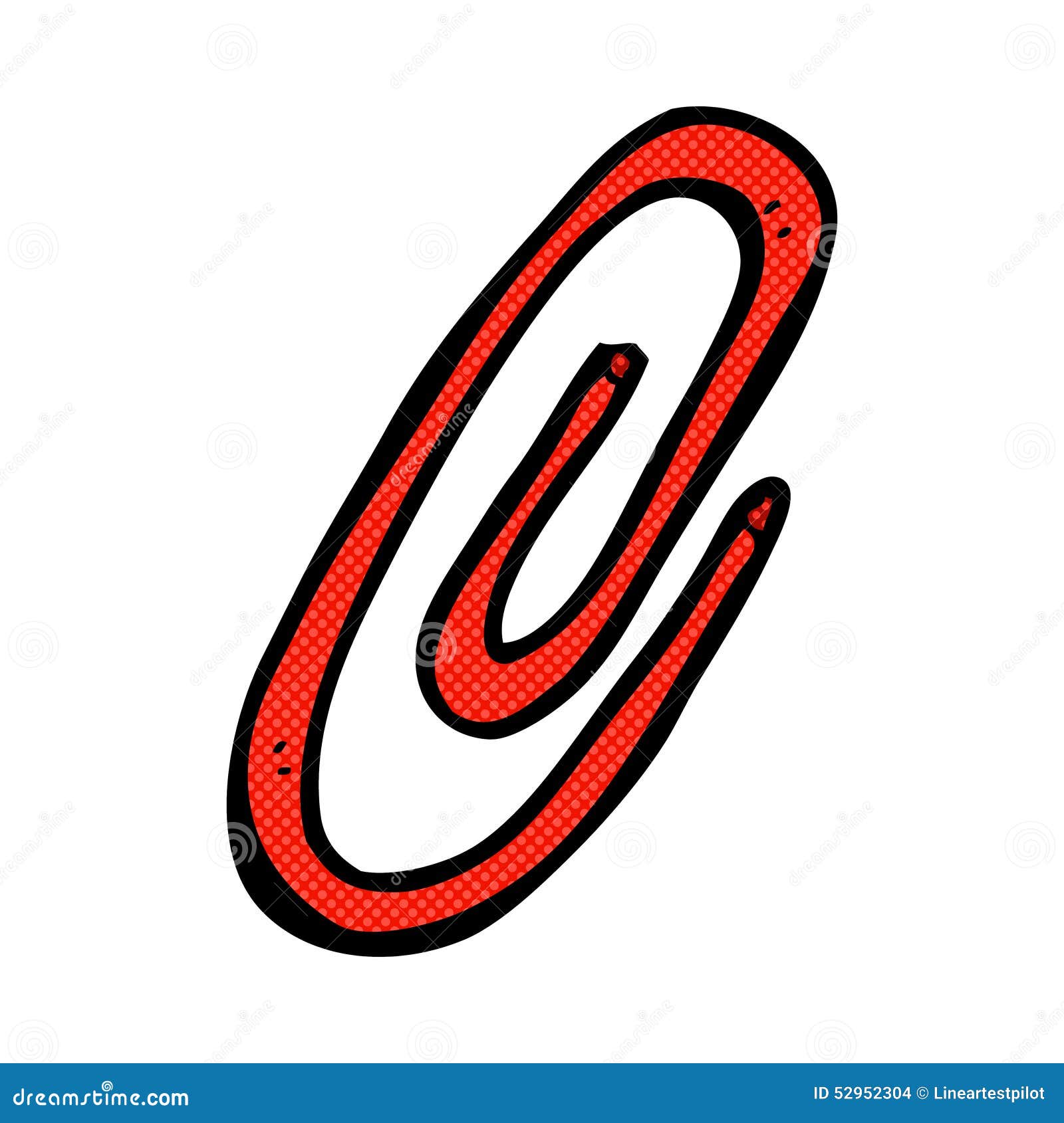 Comic Cartoon Red Paperclip Stock Illustration - Illustration of silly ...