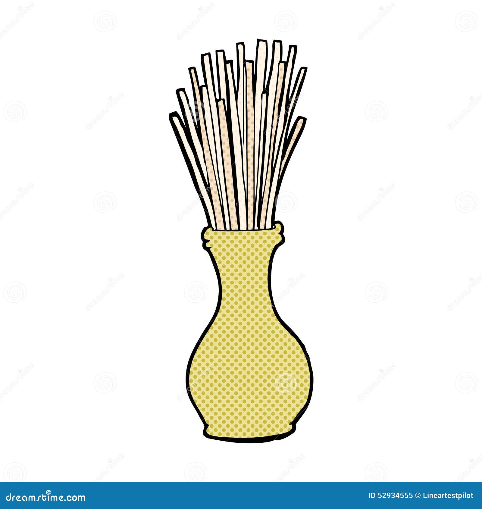 Comic Cartoon Reeds in Vase Stock Illustration - Illustration of drawn ...