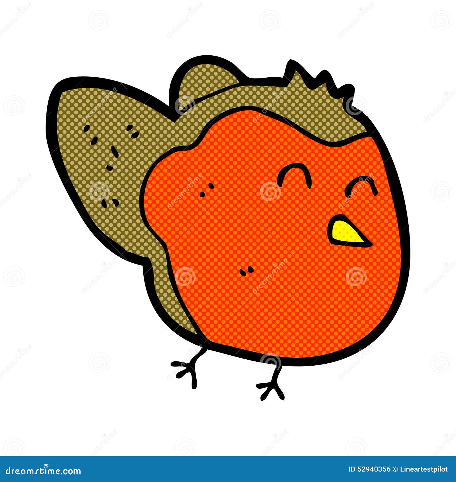 Comic cartoon robin stock illustration. Illustration of robin - 52940356