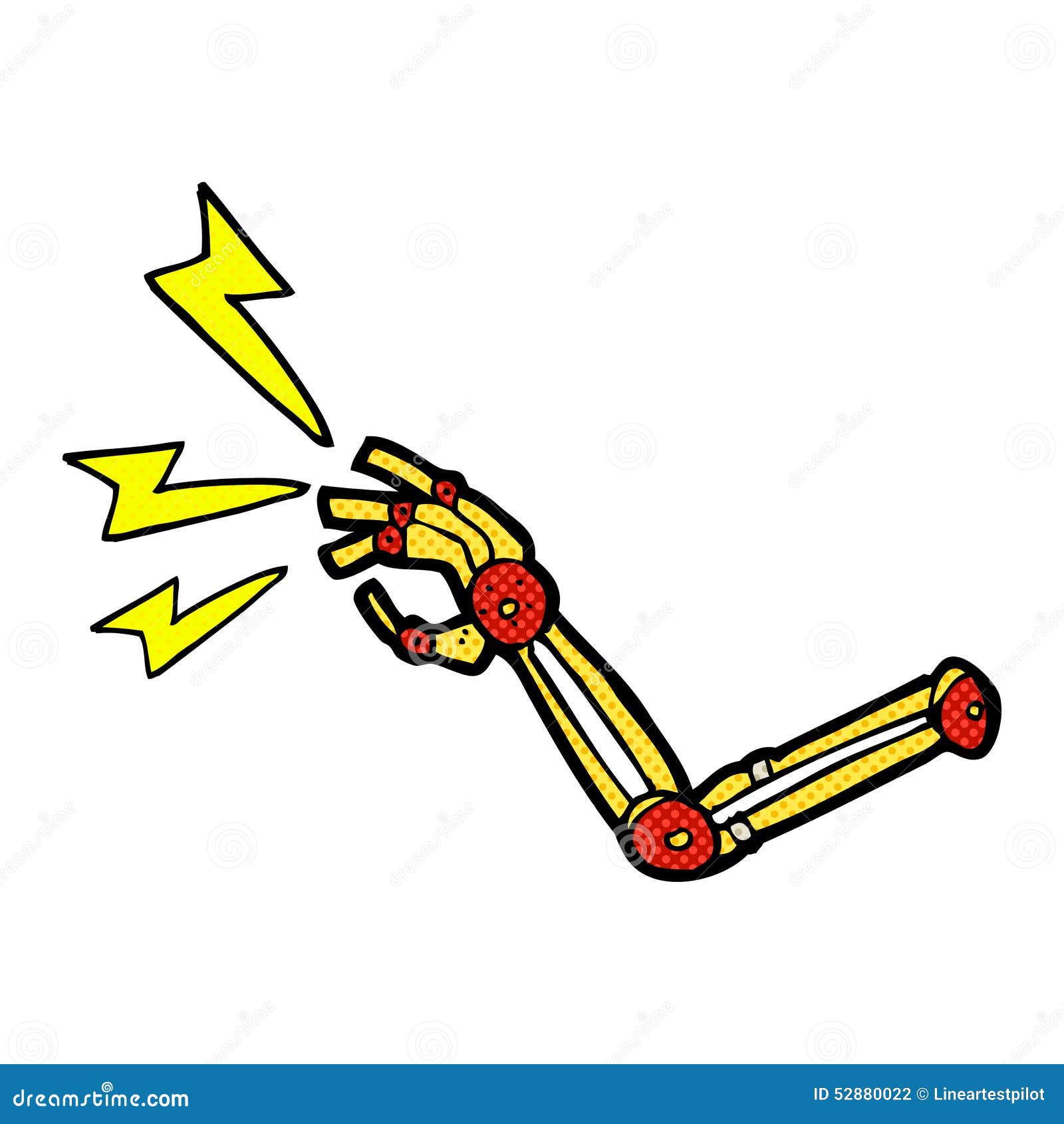 Comic cartoon robot arm stock illustration. Illustration of line - 52880022
