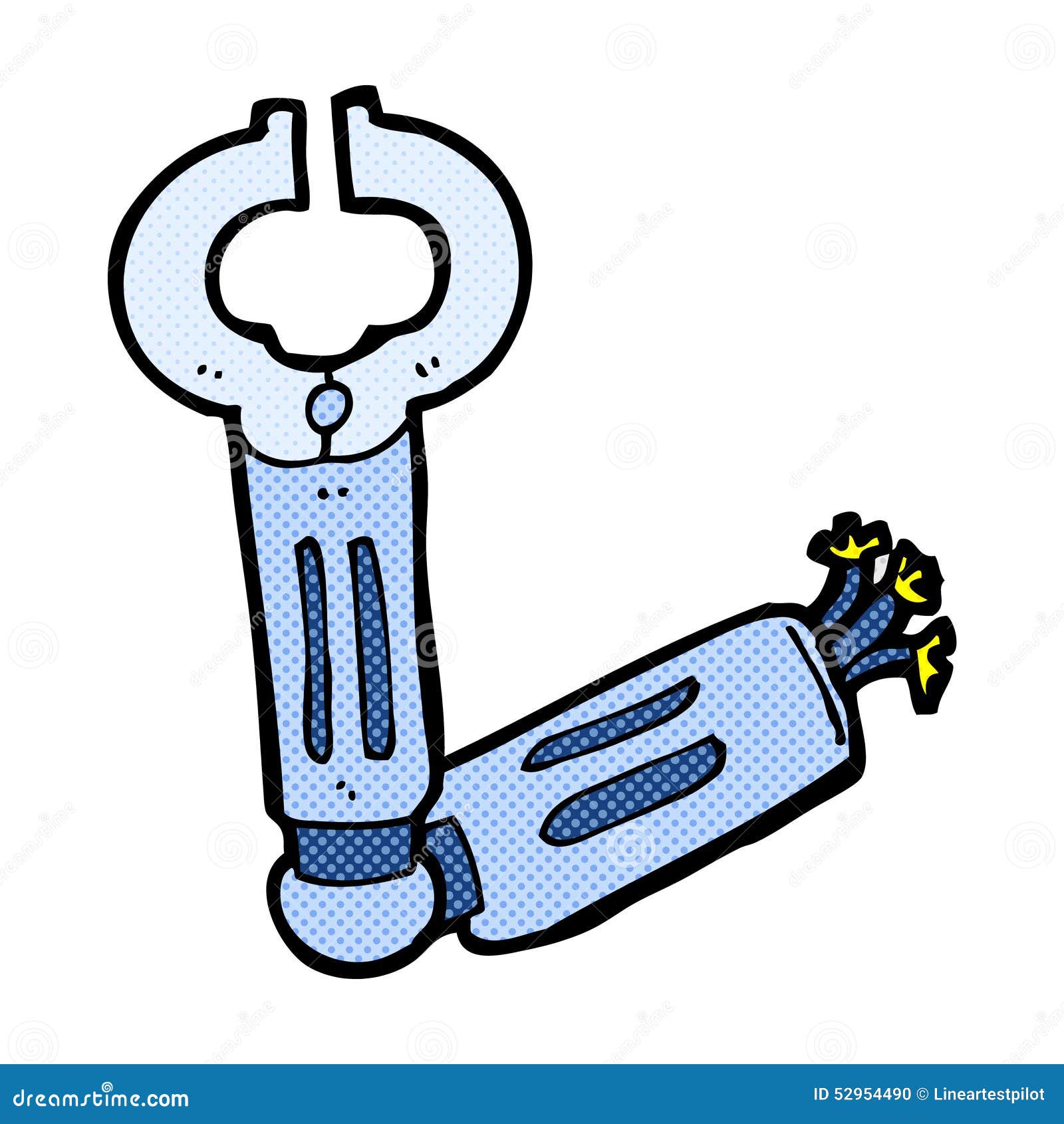 Comic cartoon robot arm stock illustration. Illustration of retro ...