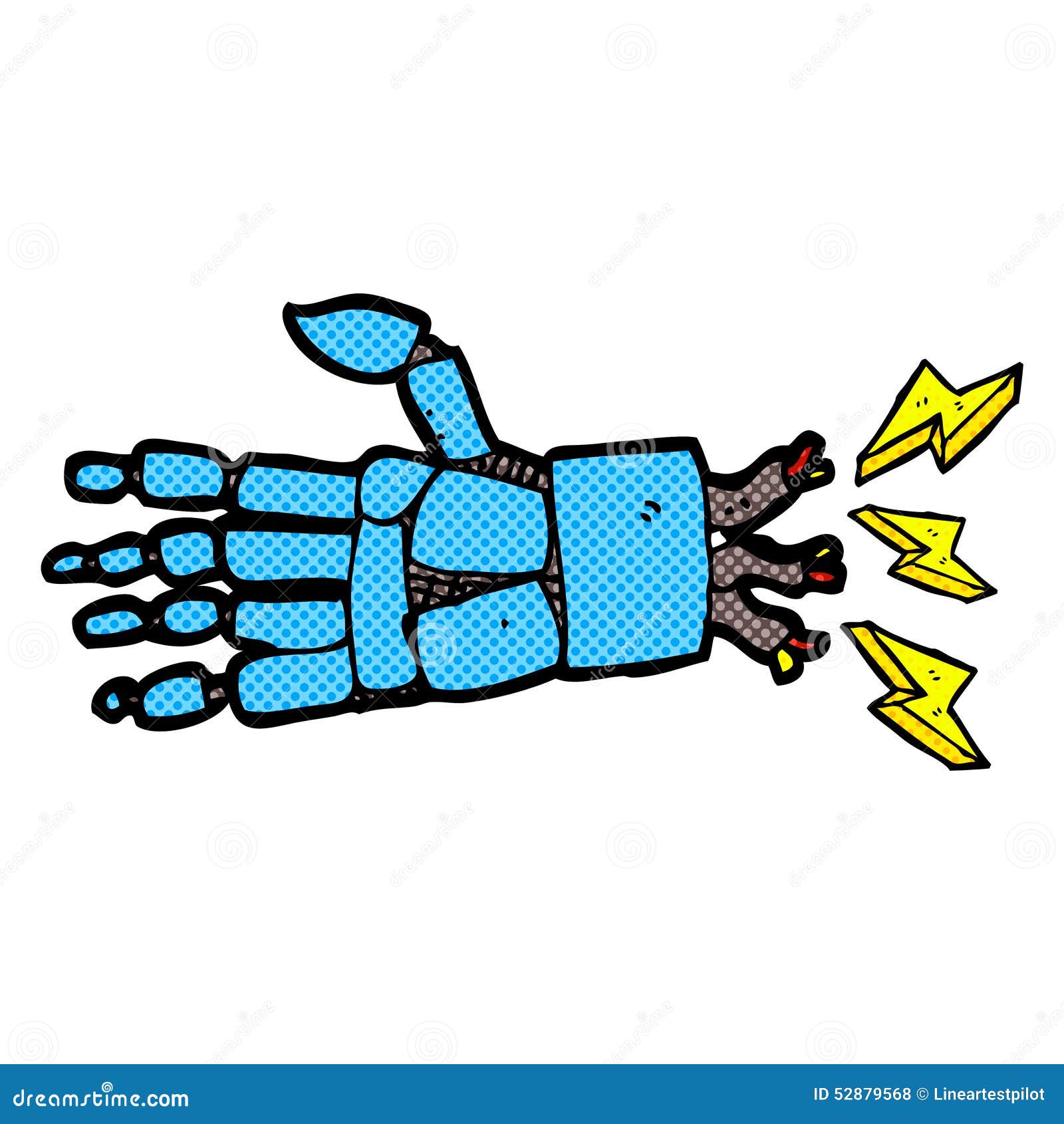 Comic cartoon robot hand stock illustration. Illustration of quirky ...
