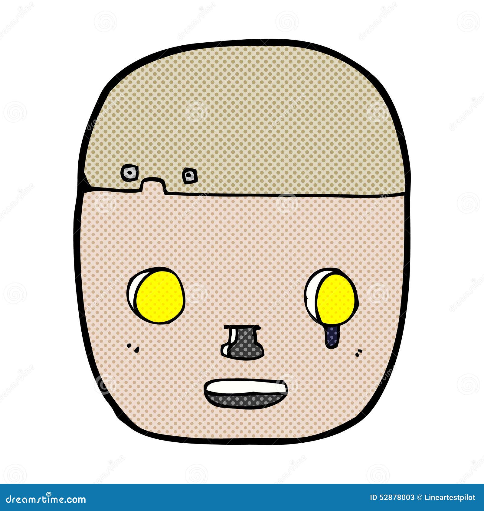 Comic cartoon robot head stock illustration. Illustration of cheerful ...