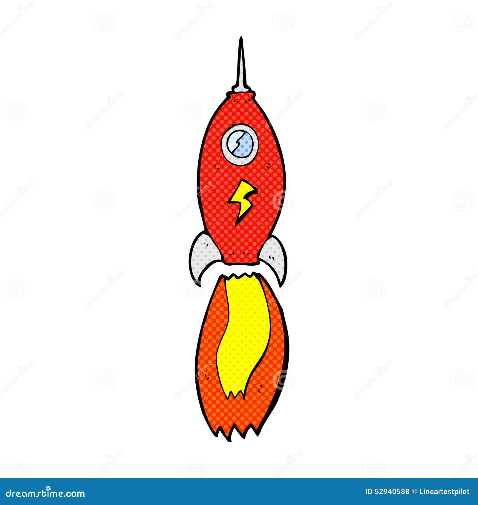 Comic cartoon rocket stock illustration. Illustration of comic - 52940588