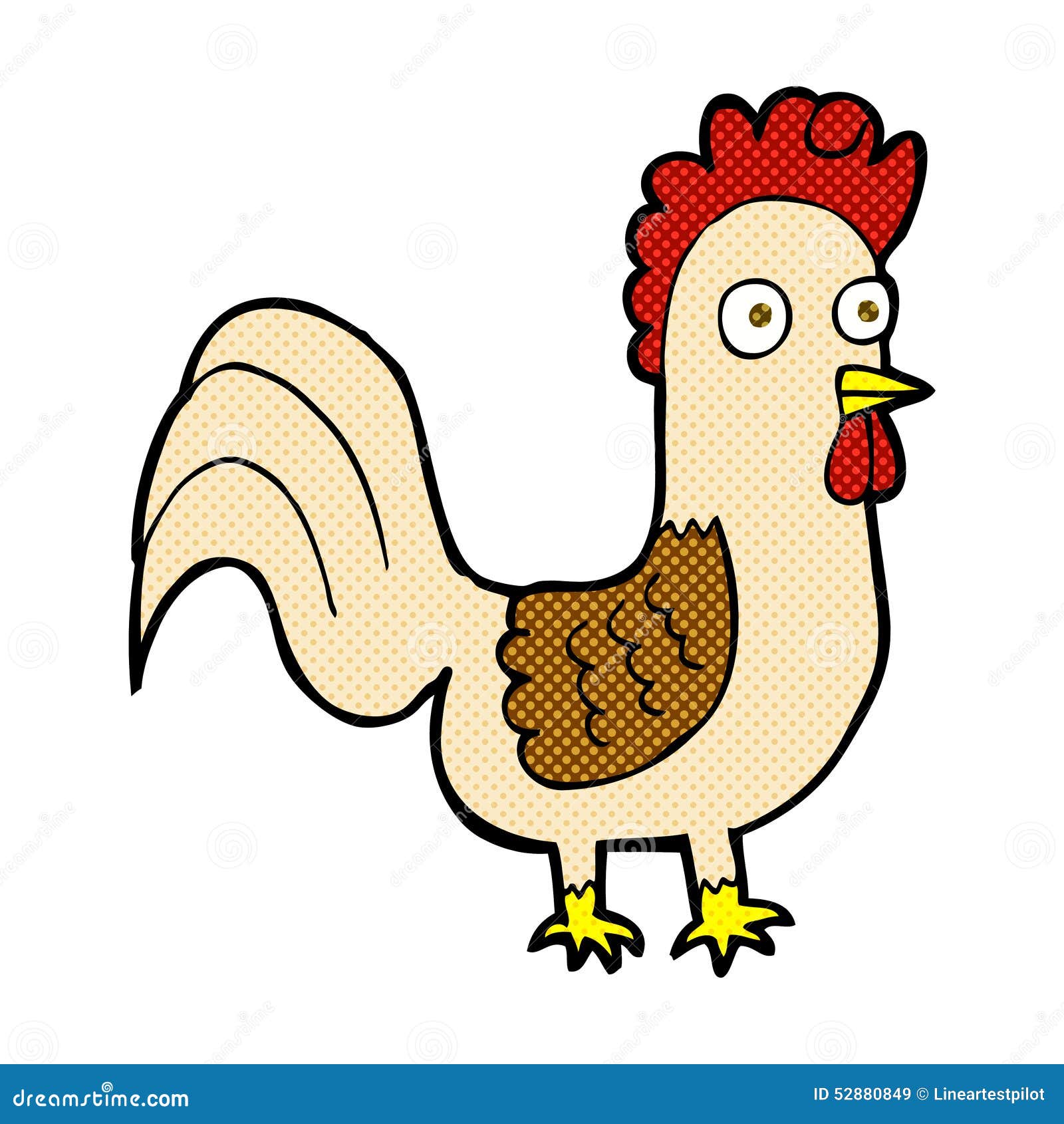 Comic cartoon rooster stock illustration. Illustration of doodle - 52880849