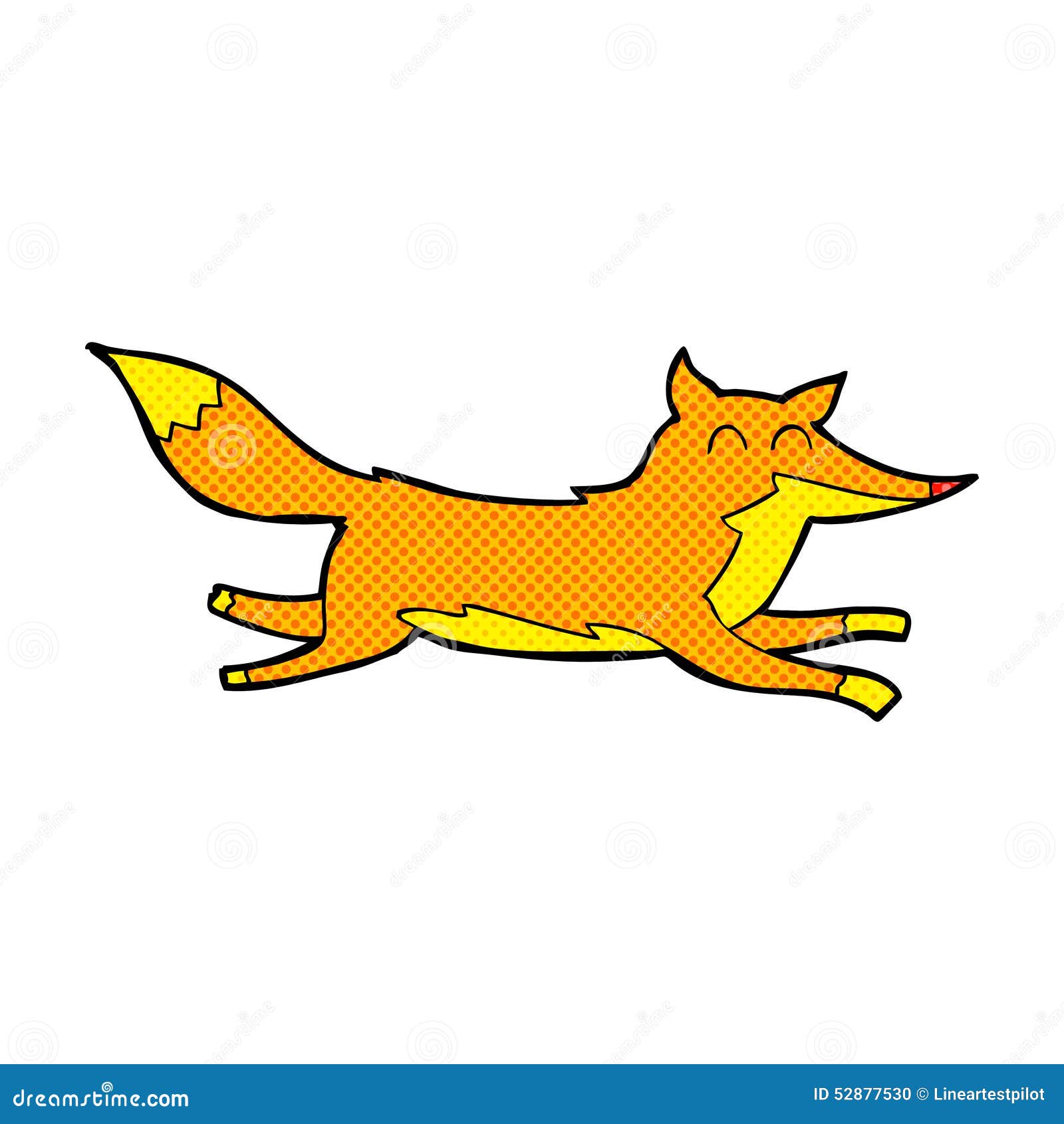 Comic cartoon running fox stock illustration. Illustration of retro ...