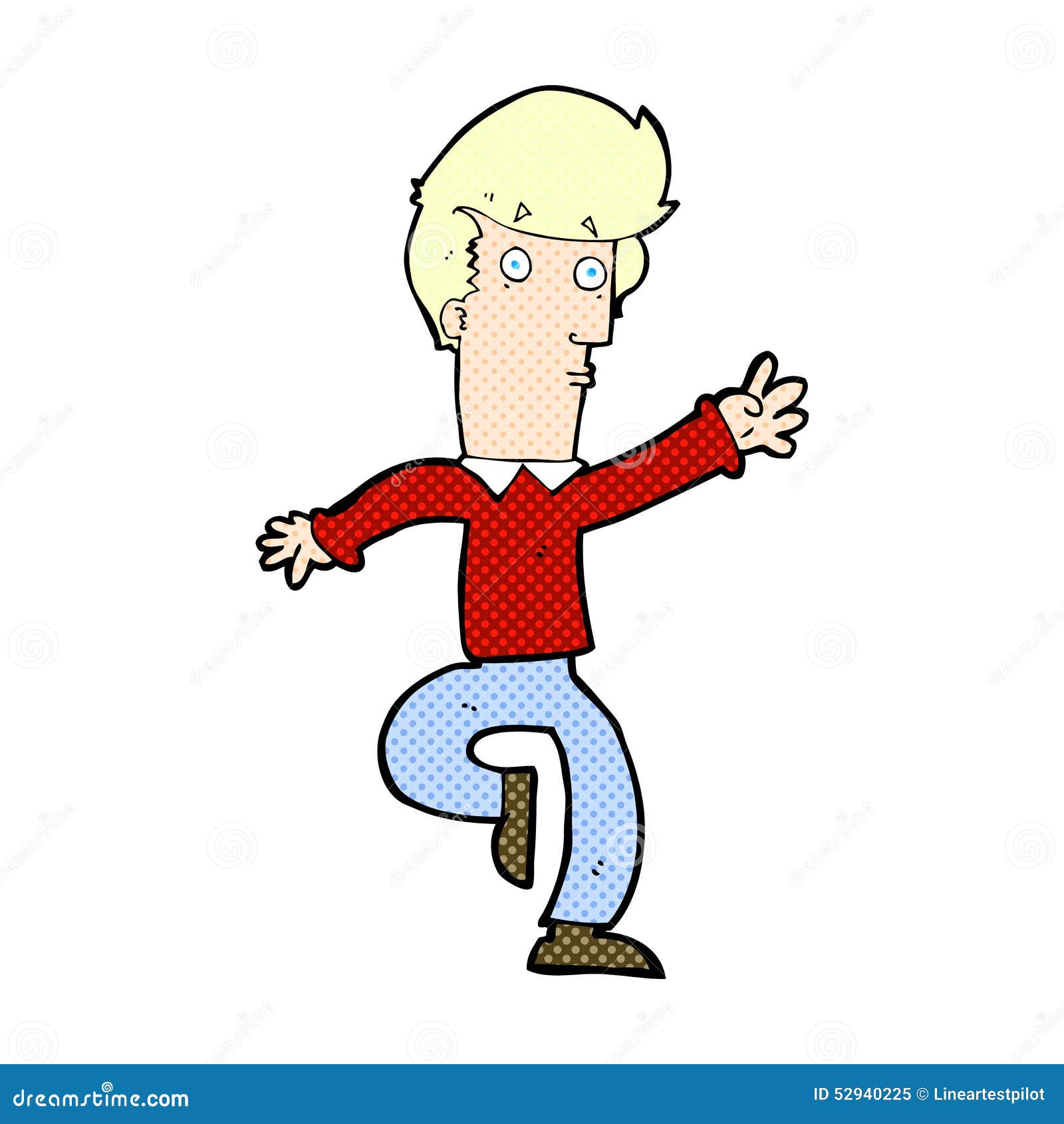 Comic cartoon rushing man stock illustration. Illustration of hand ...