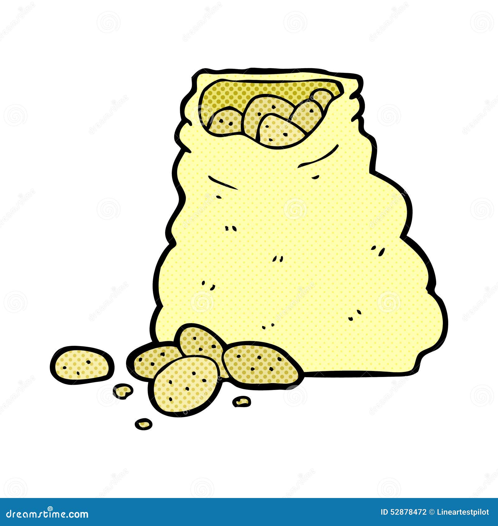Comic Cartoon Sack of Potatoes Stock Illustration - Illustration of ...