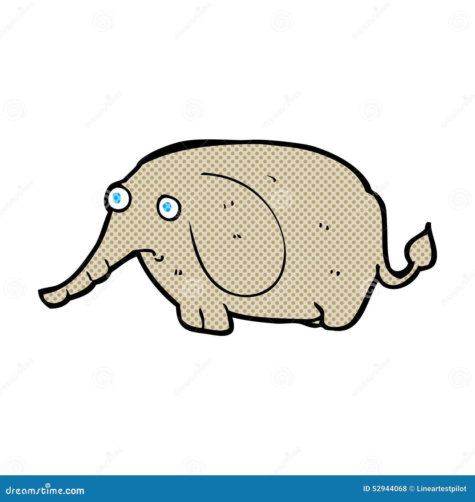 Comic Cartoon Sad Little Elephant Stock Illustration - Illustration of ...
