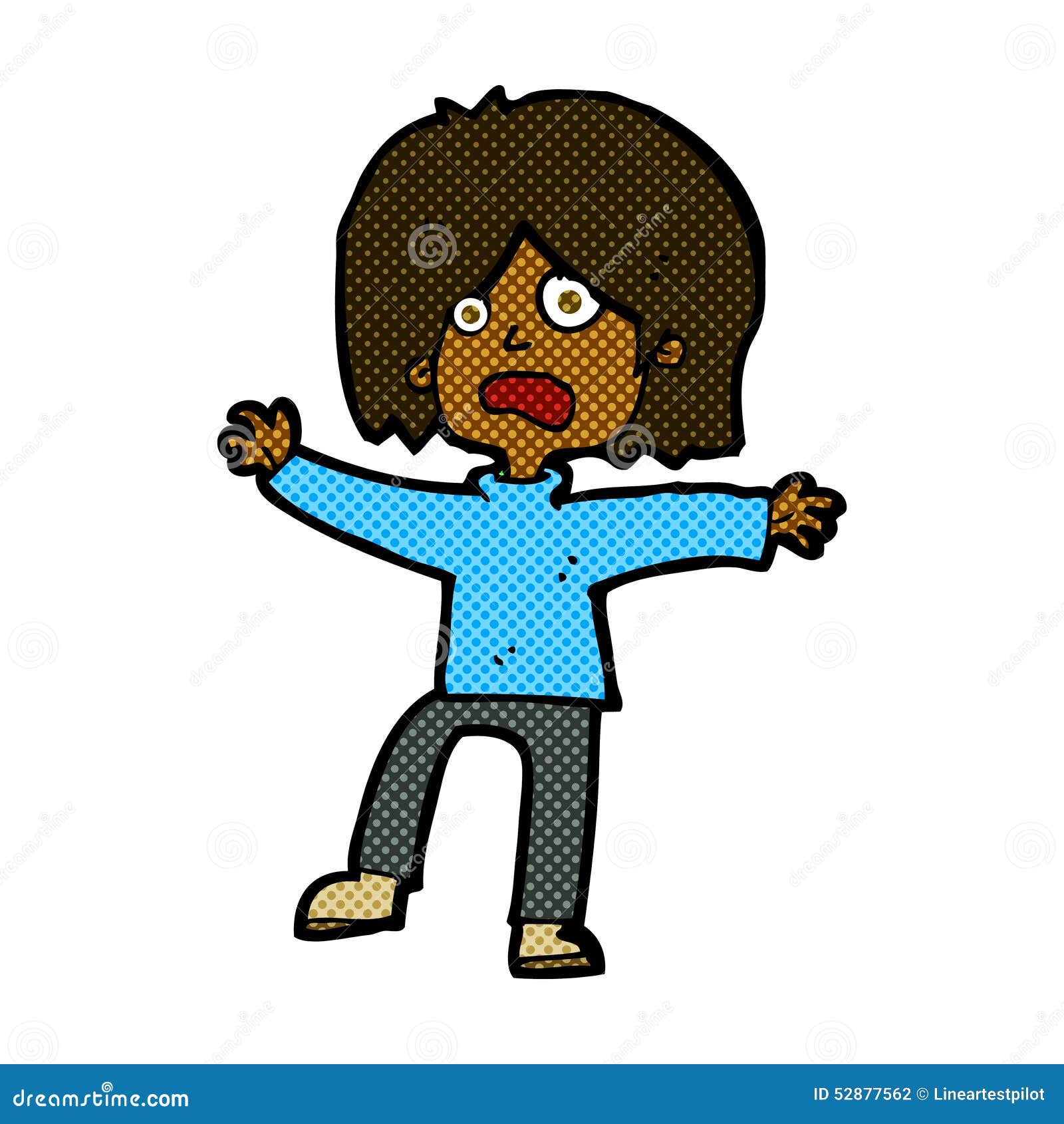 Comic Cartoon Scared Person Stock Illustration - Illustration of ...