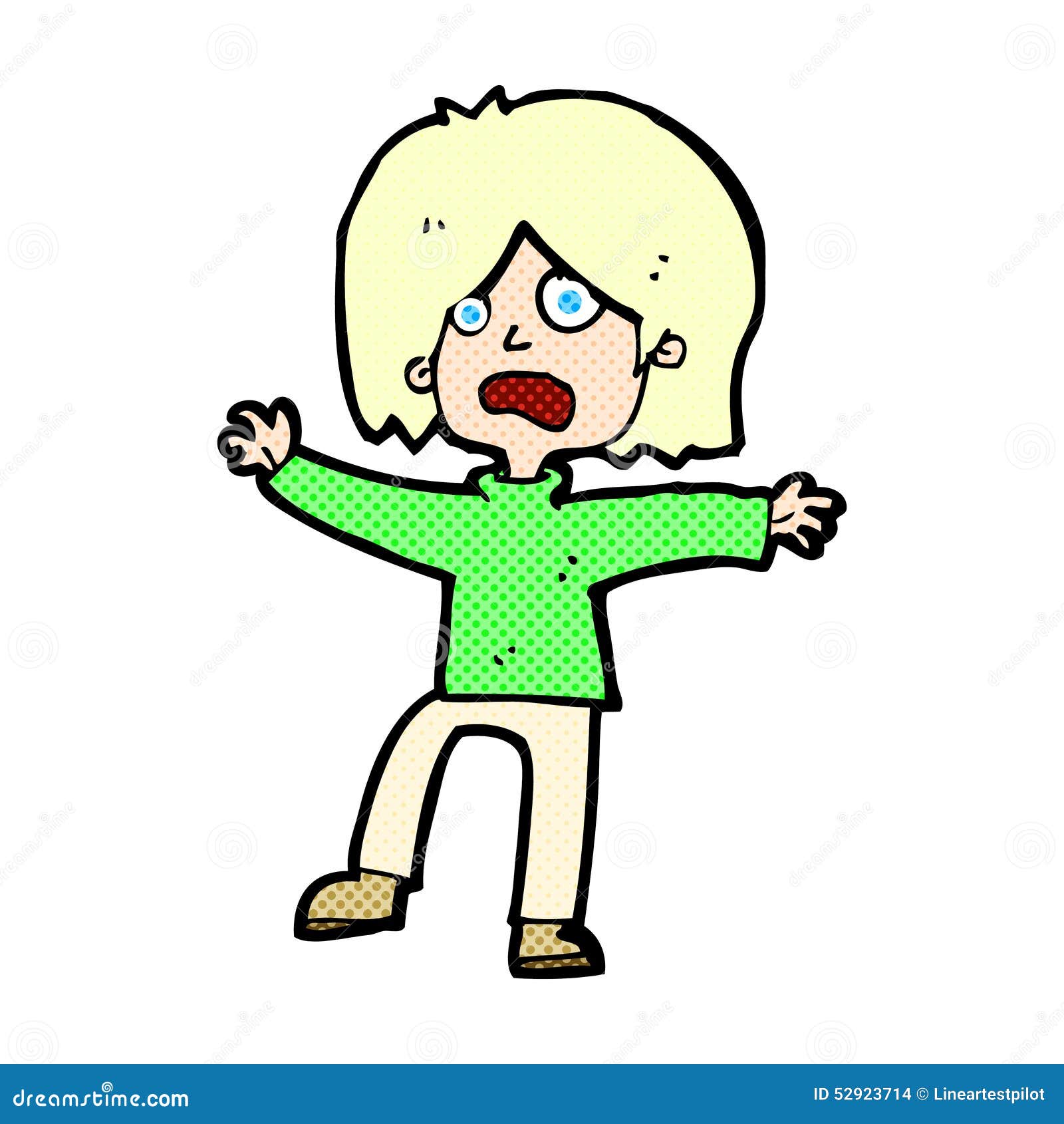 Comic Cartoon Scared Person Stock Illustration - Illustration of book ...