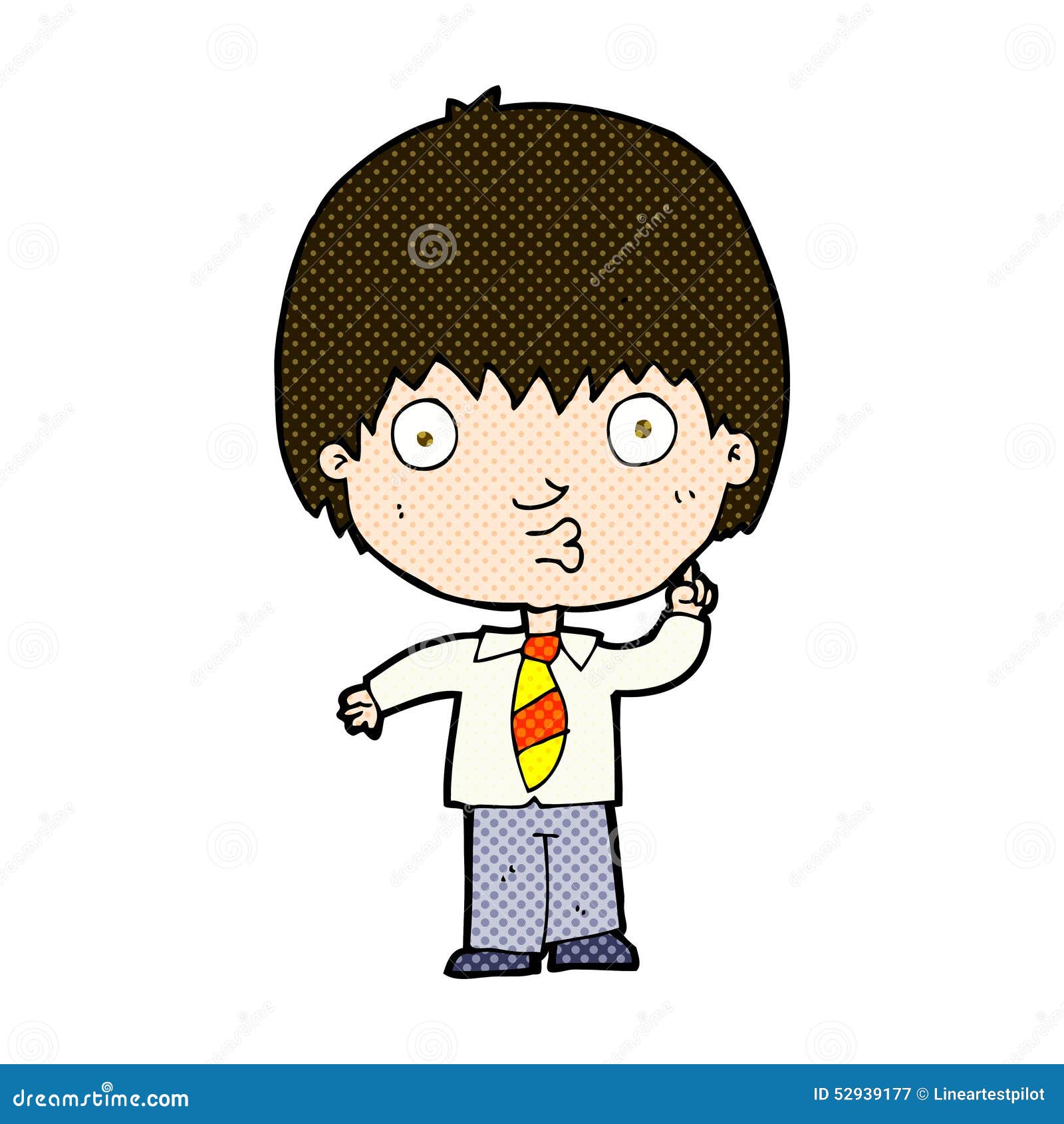 Comic Cartoon School Boy Answering Question Stock Illustration ...