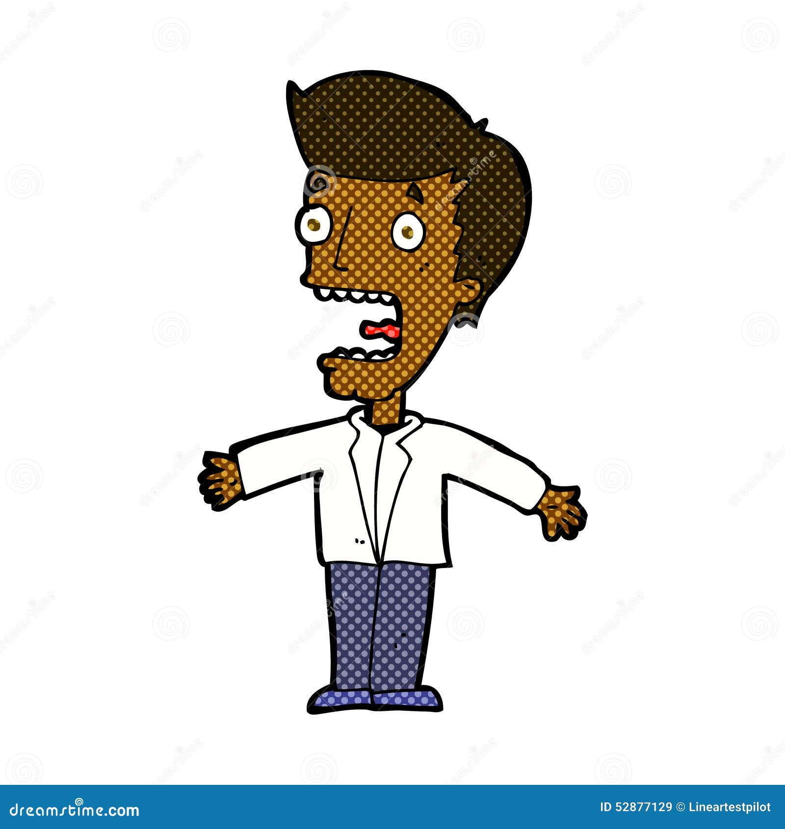 Comic Cartoon Screaming Man Stock Illustration - Illustration of print ...
