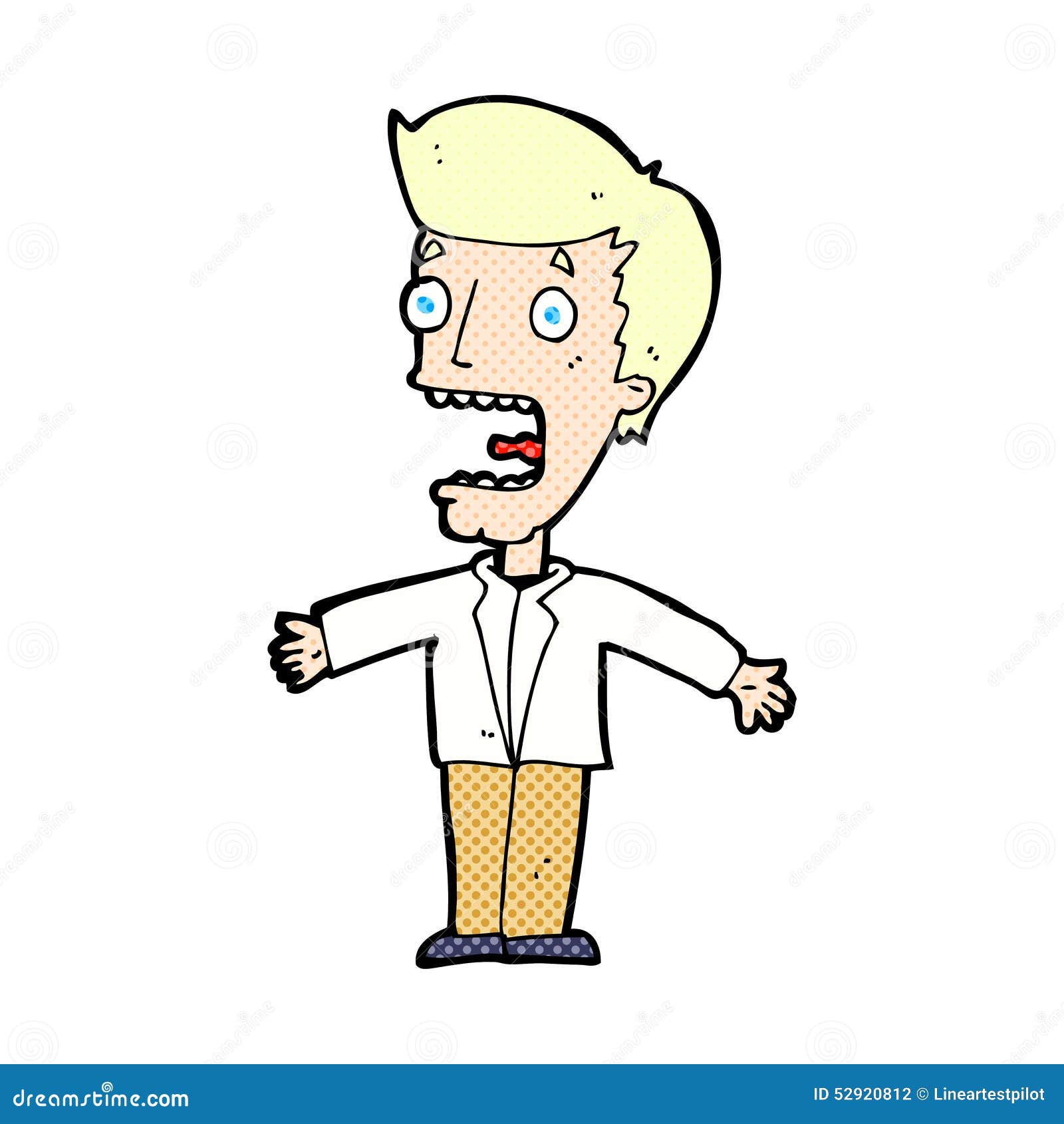 Comic Cartoon Screaming Man Stock Illustration - Illustration of funny ...