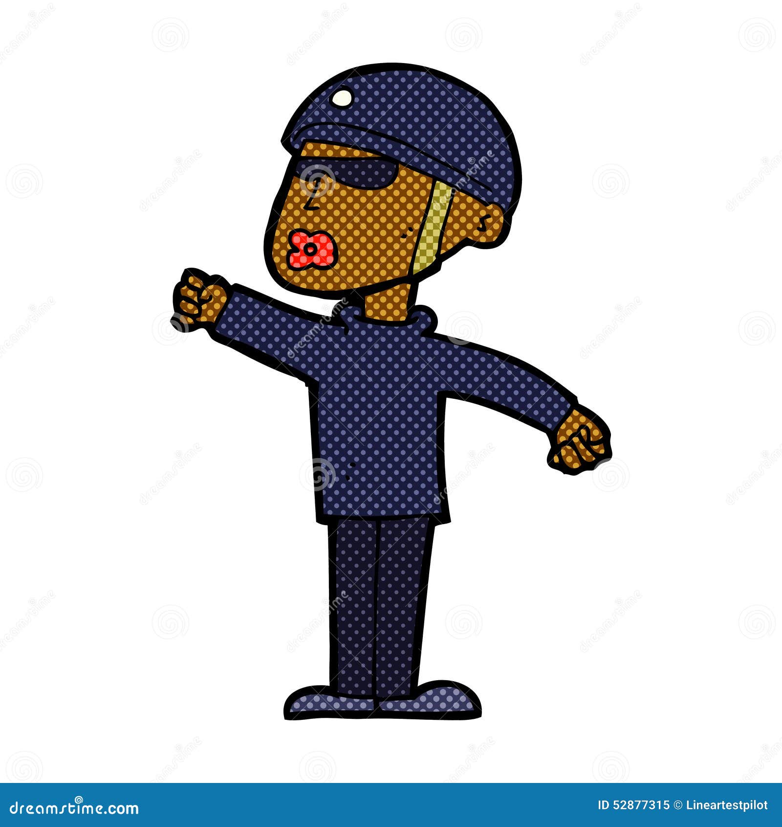 Comic cartoon security guy stock illustration. Illustration of drawn ...