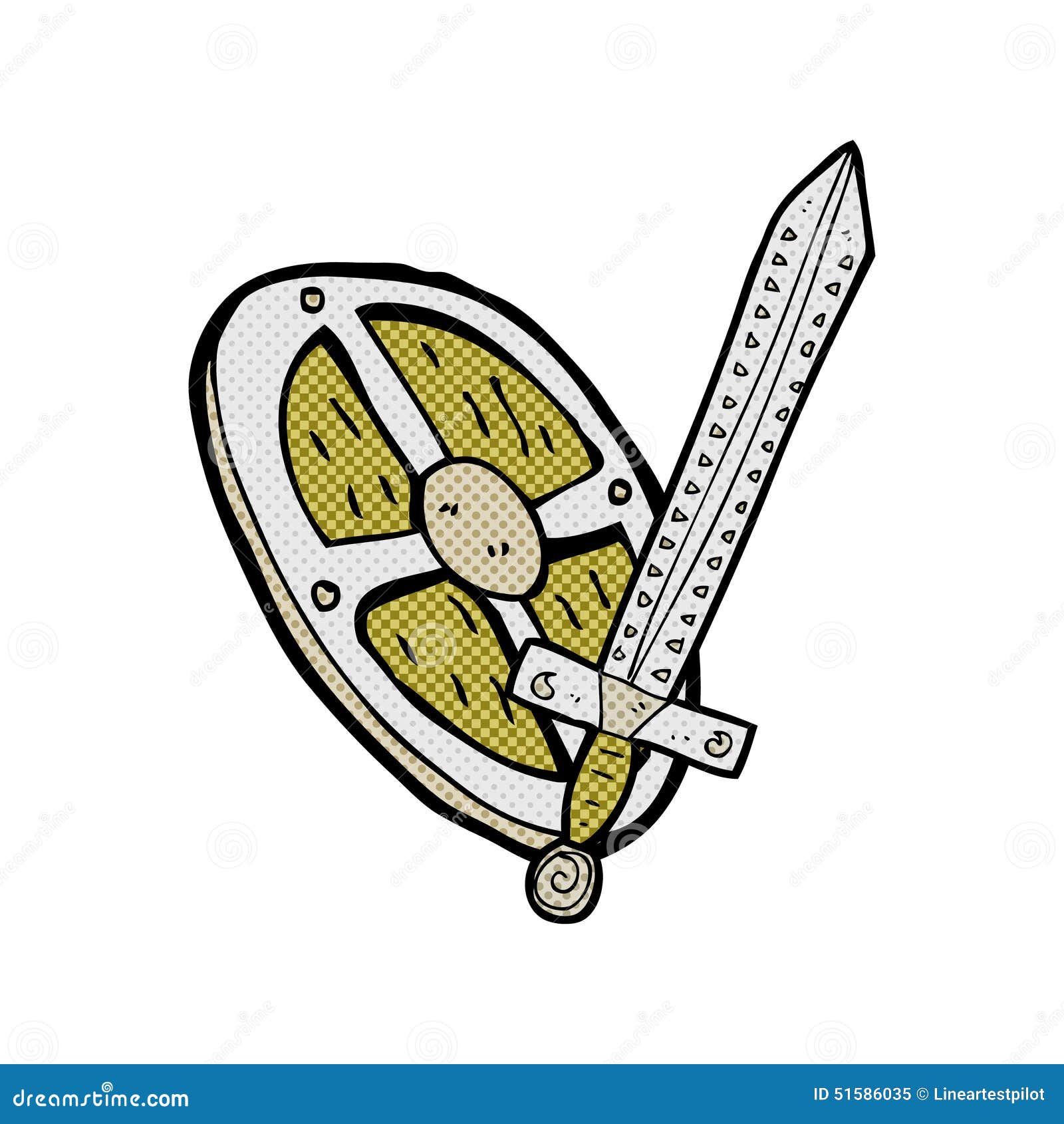 Comic cartoon shield stock illustration. Illustration of quirky - 51586035