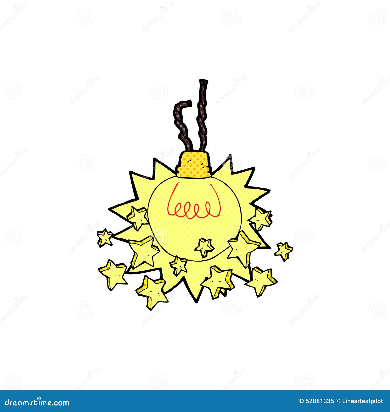 Comic Cartoon Shining Light Bulb Royalty-Free Stock Photography ...