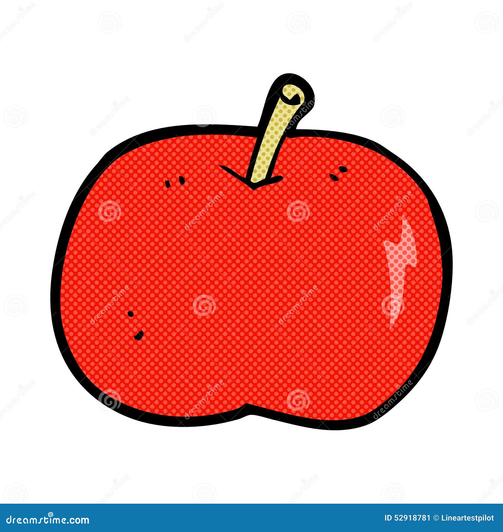 Comic cartoon shiny apple stock illustration. Illustration of food ...