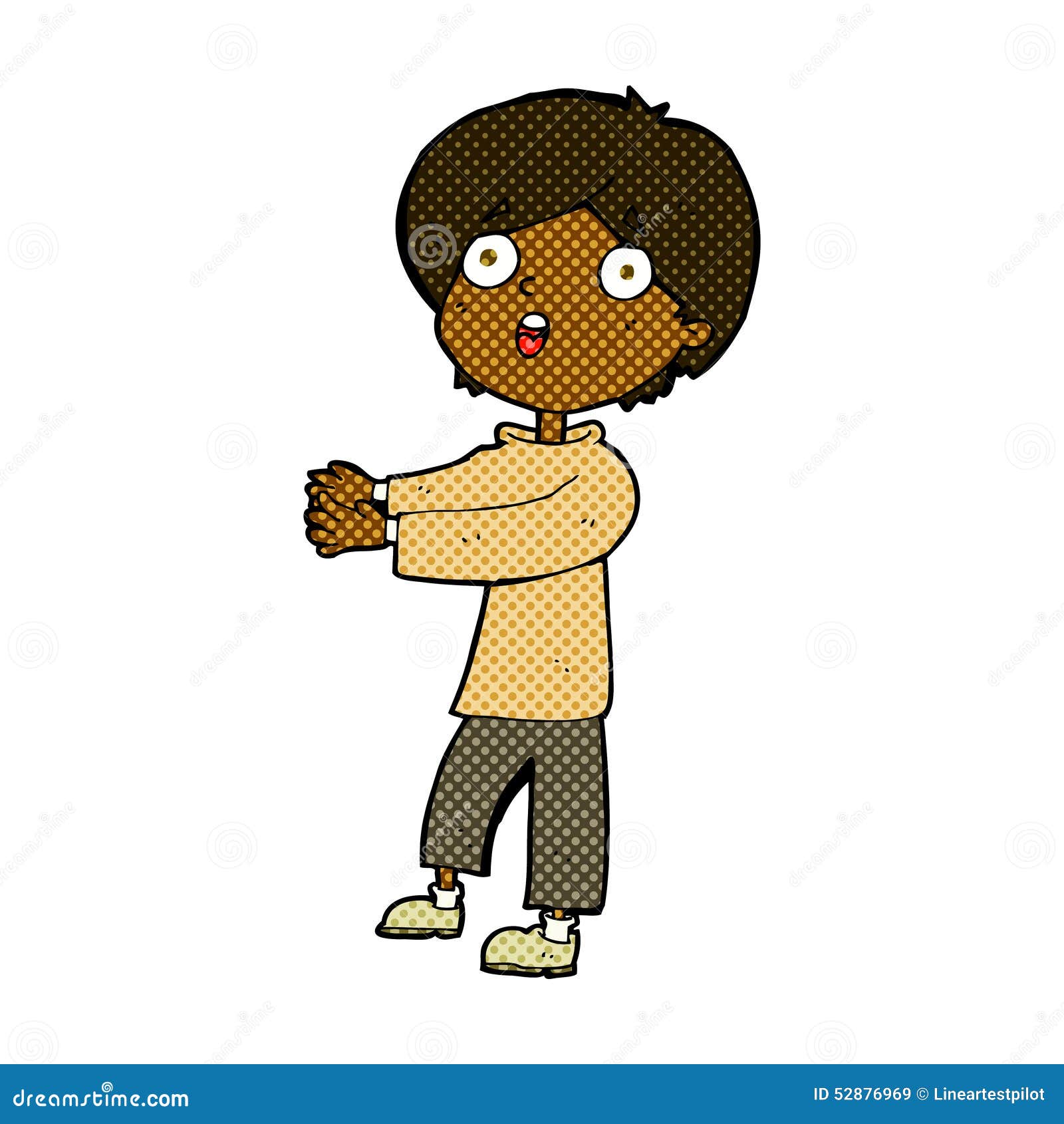 Comic cartoon shocked boy stock illustration. Illustration of ...