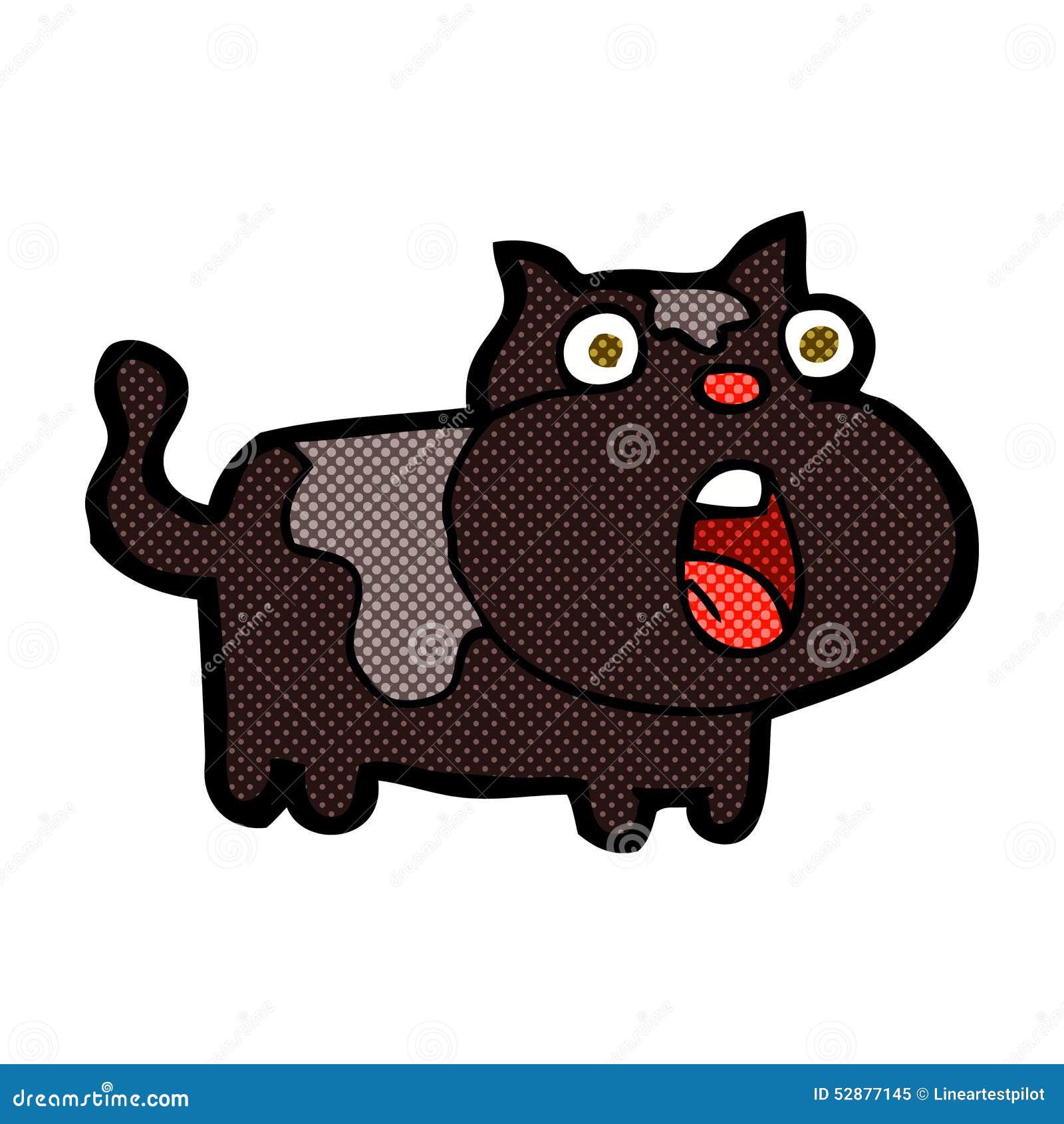 Comic cartoon shocked cat stock illustration. Illustration of cheerful ...