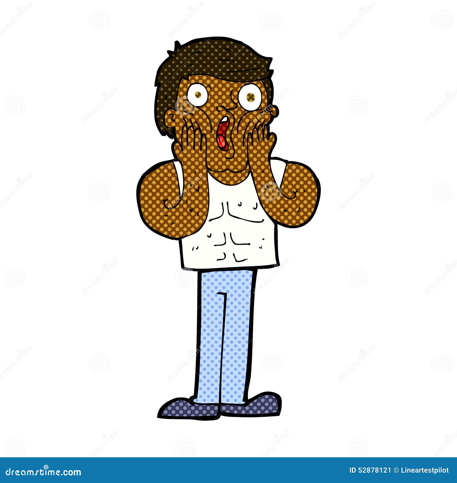 Comic Cartoon Shocked Gym Man Stock Illustration - Illustration of ...