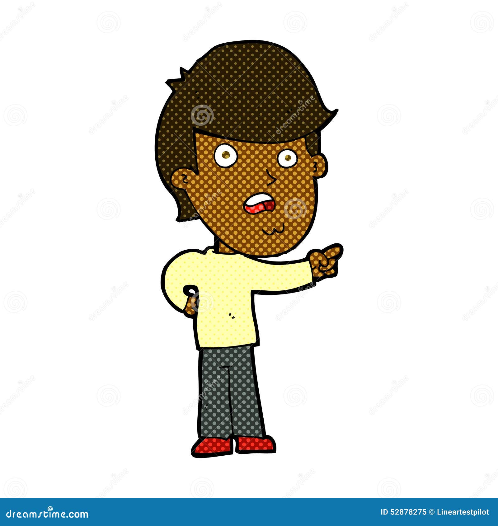 Comic Cartoon Shocked Man Pointing Stock Illustration - Illustration of ...