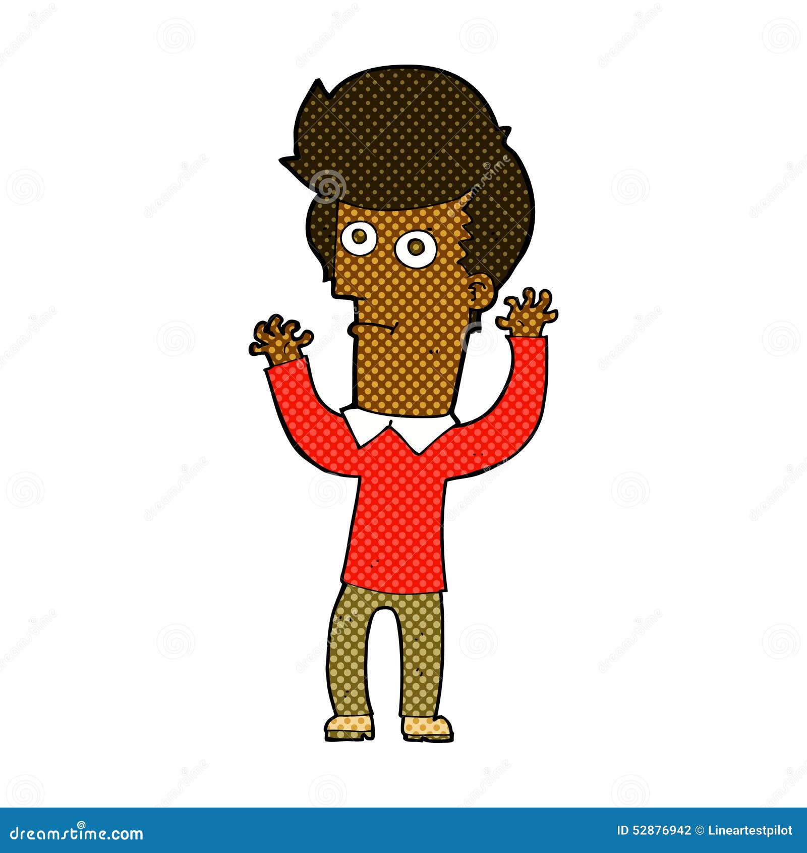 Comic cartoon shocked man stock illustration. Illustration of surprised ...