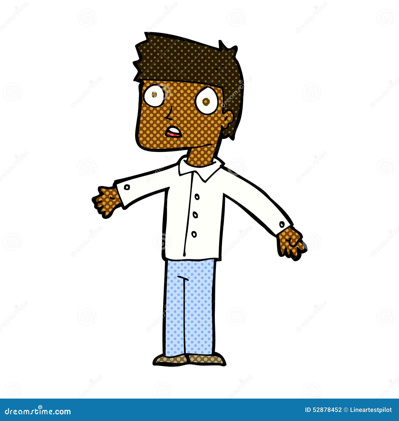 Comic cartoon shocked man stock illustration. Illustration of cheerful ...