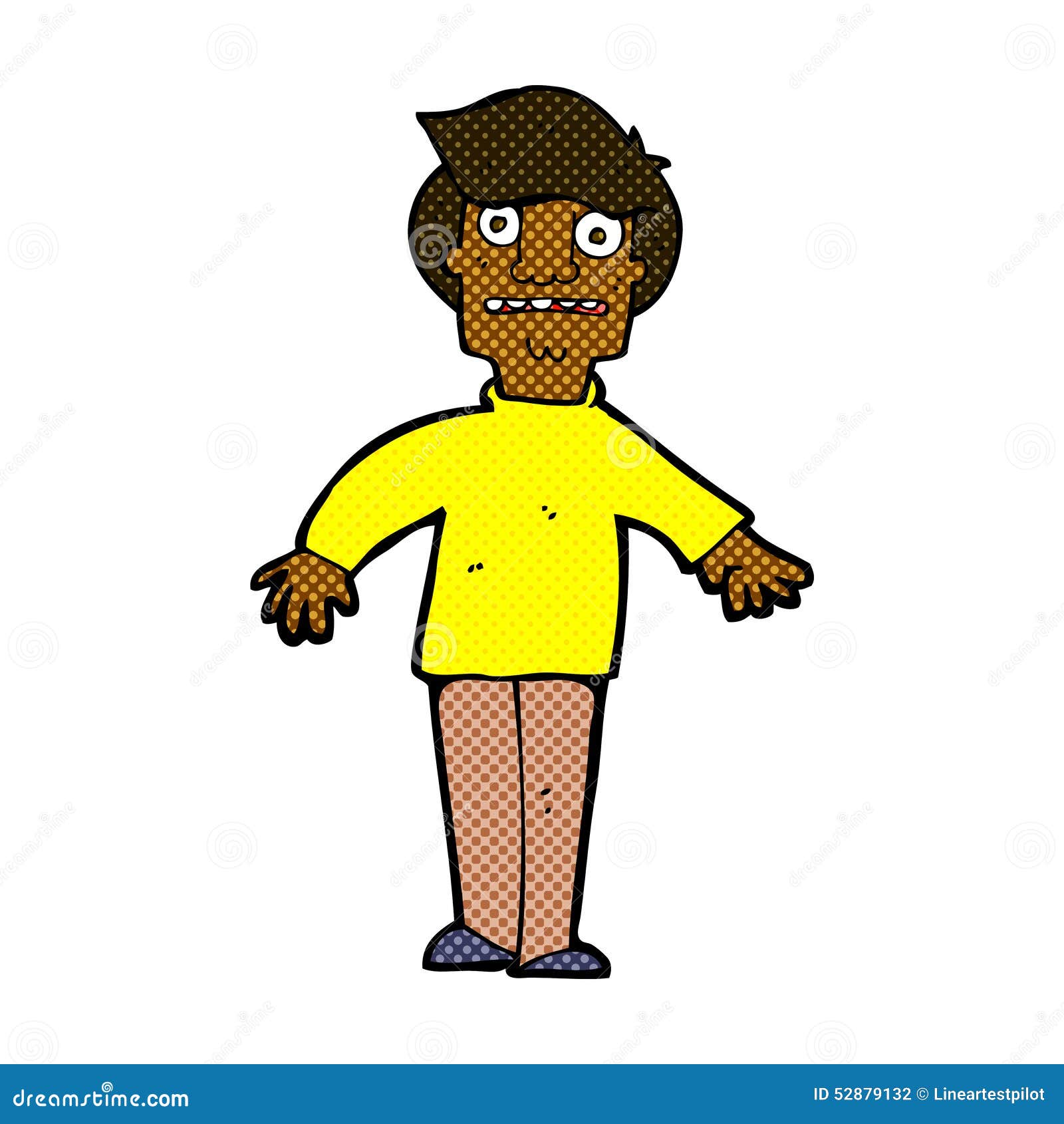 Comic cartoon shocked man stock illustration. Illustration of cute ...