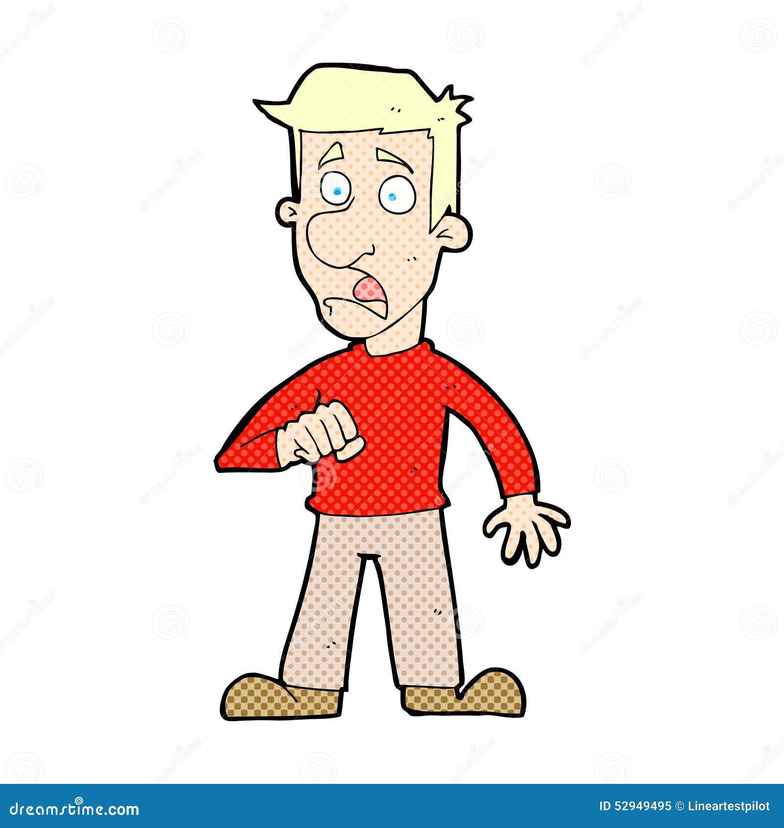 Comic cartoon shocked man stock illustration. Illustration of happy ...