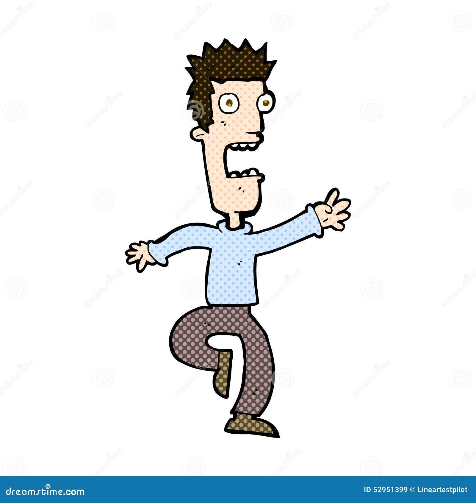 Comic Cartoon Shrieking Man Stock Illustration - Illustration of ...