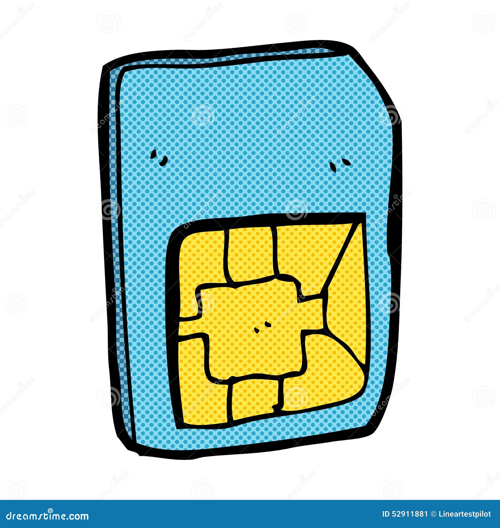 Comic cartoon sim card stock illustration. Illustration of simple ...