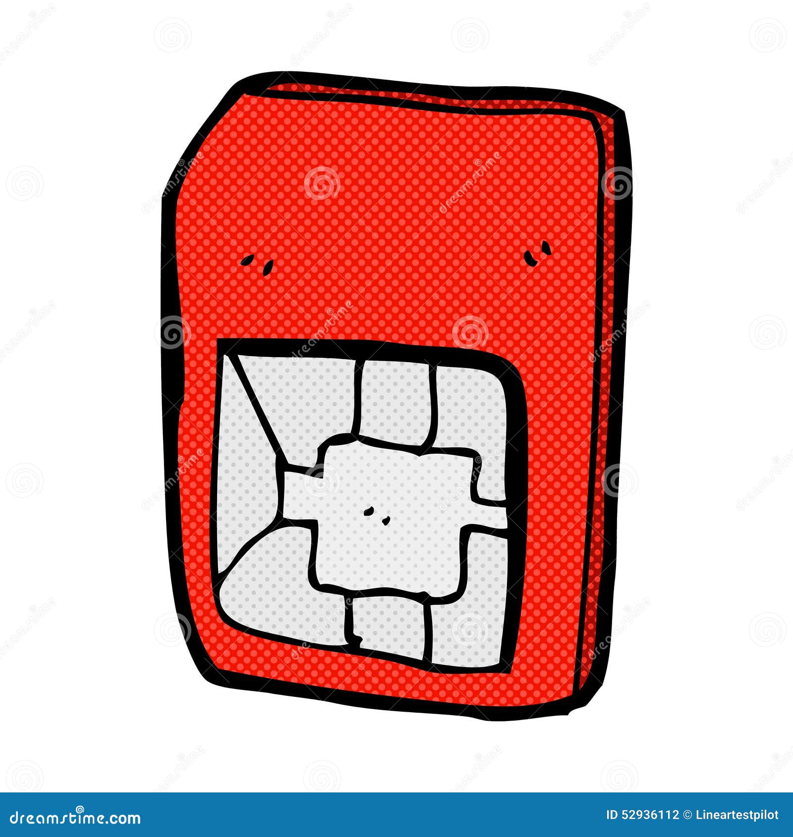 Comic cartoon sim card stock illustration. Illustration of doodle ...