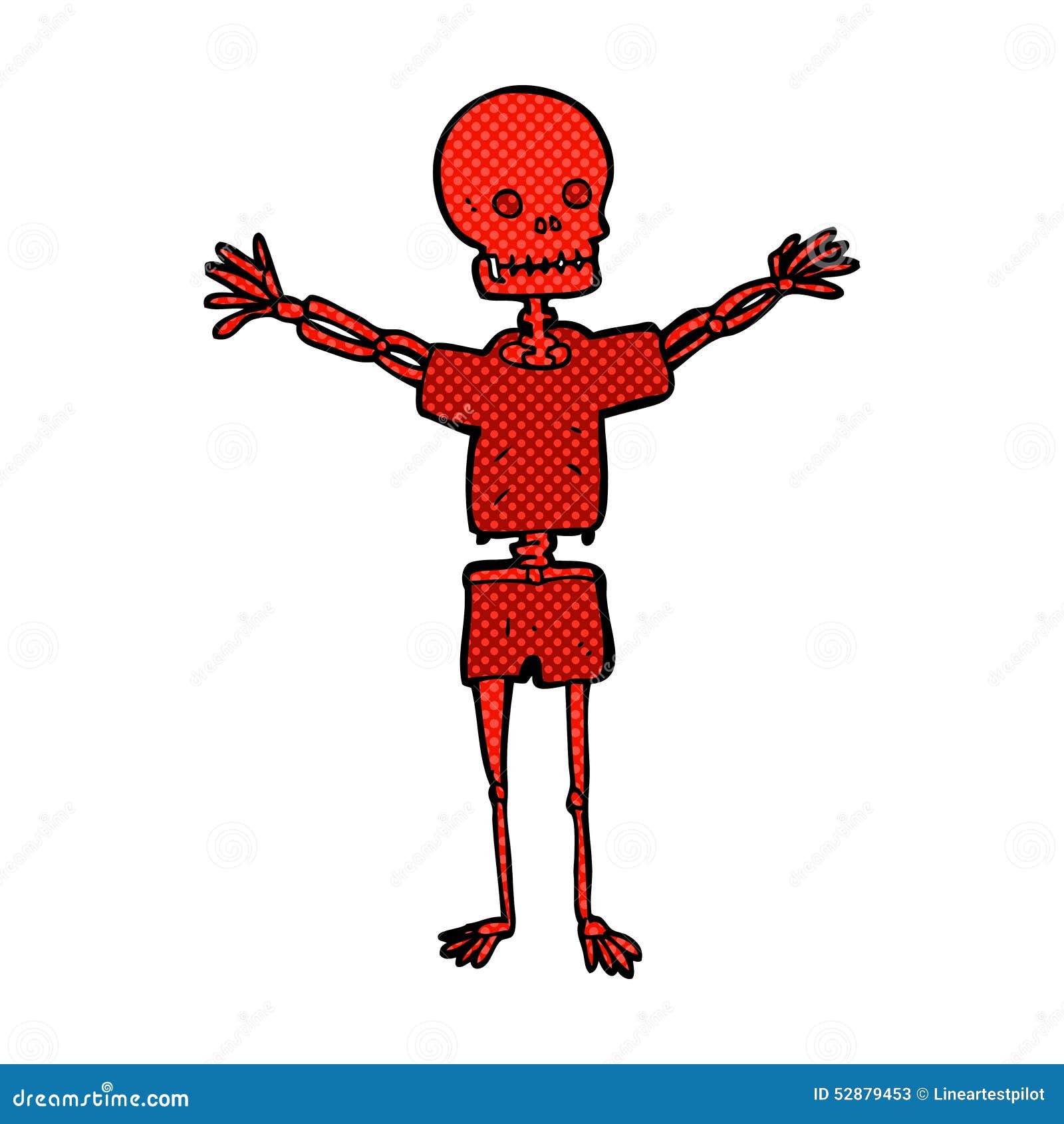 Comic Cartoon Skeleton in Clothes Stock Illustration - Illustration of ...