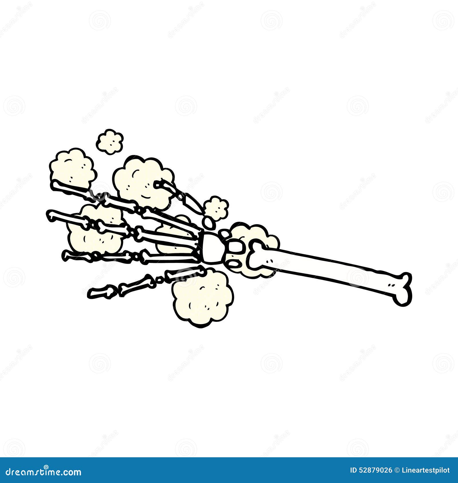 Comic Cartoon Skeleton Hand Stock Illustration - Illustration of retro ...