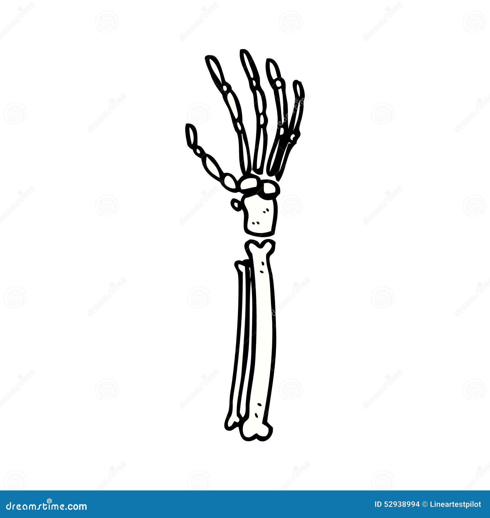 Comic Cartoon Skeleton Hand Stock Illustration - Illustration of retro ...