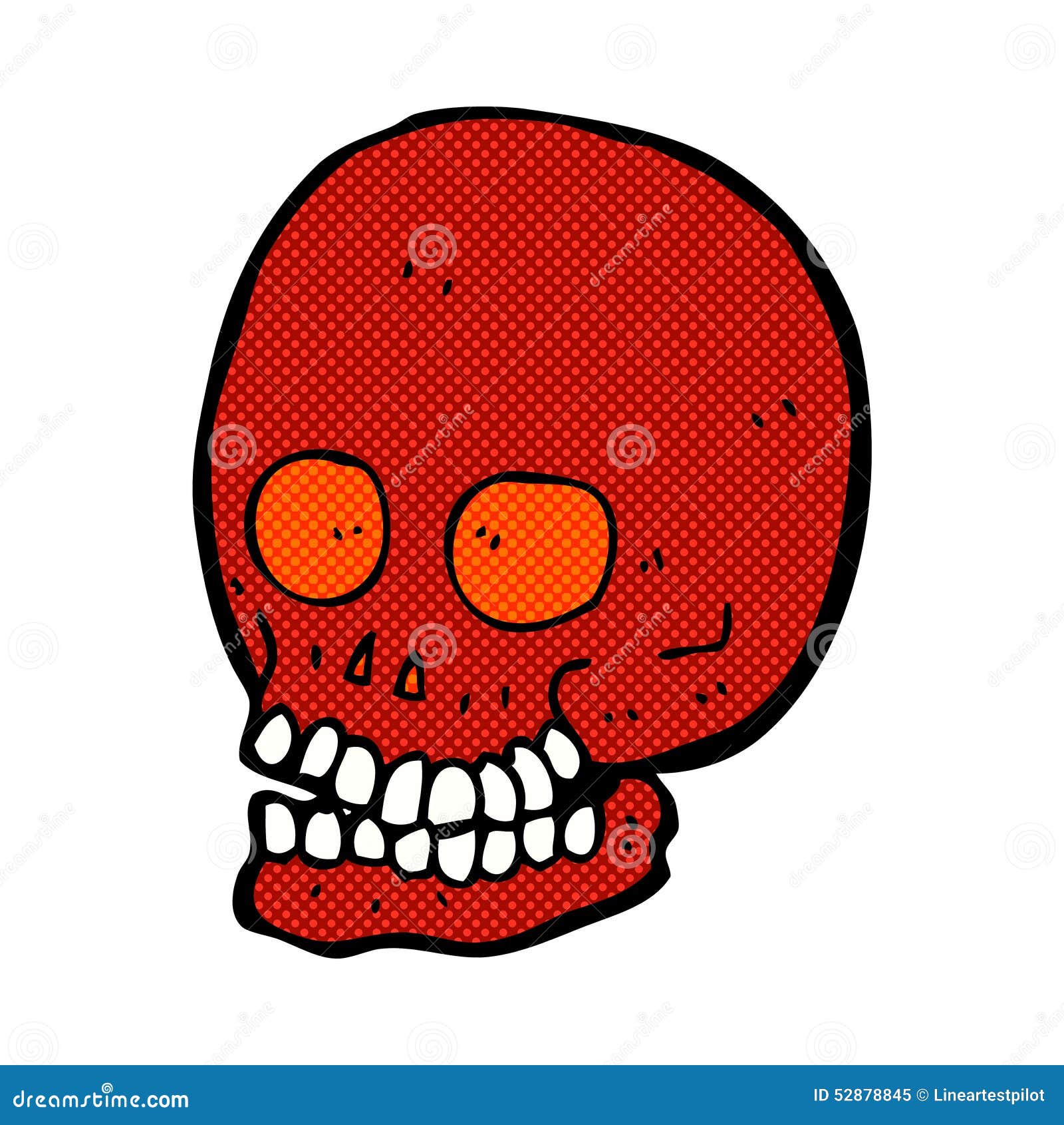 Comic cartoon skull stock illustration. Illustration of drawn - 52878845