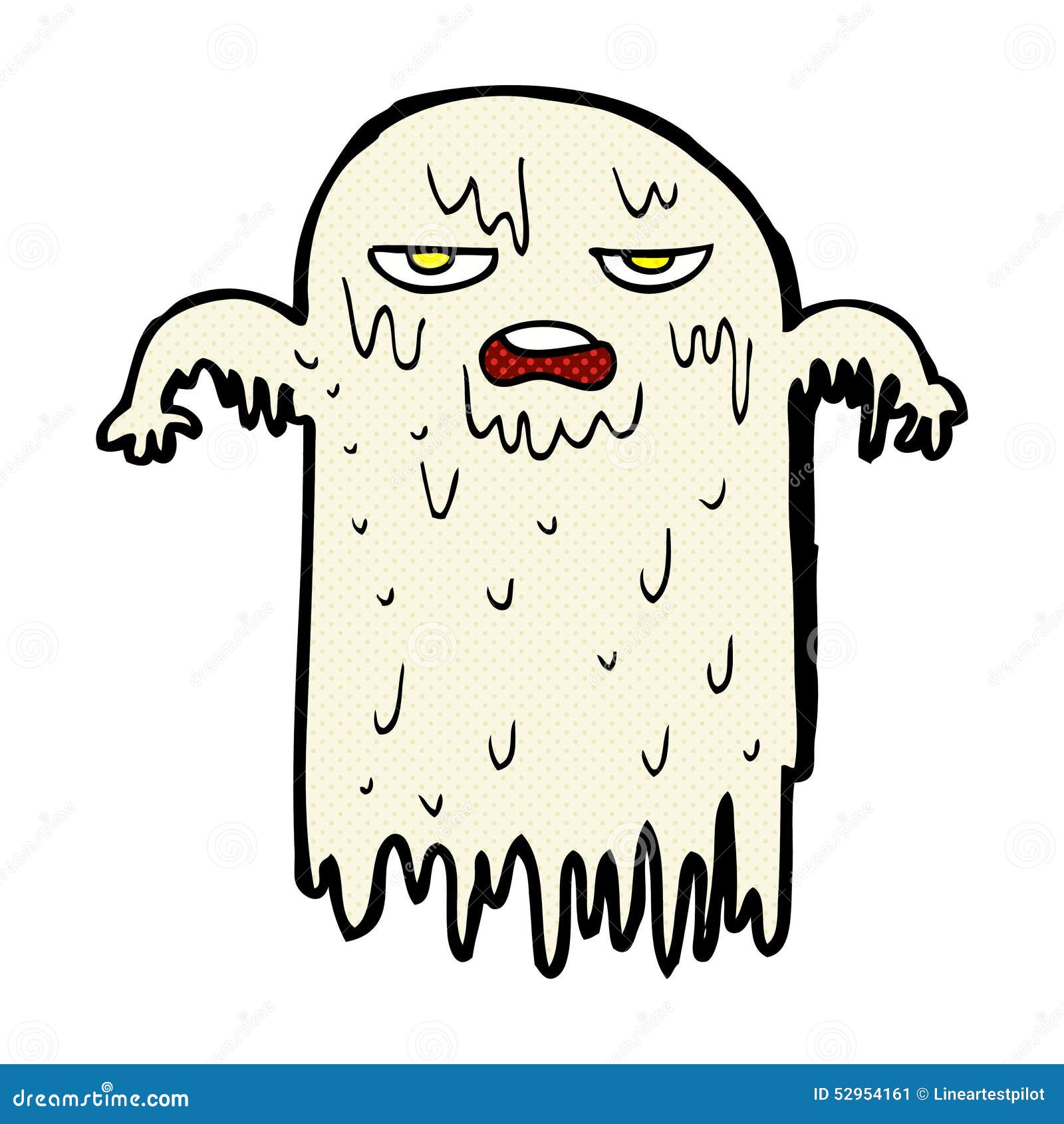 Comic cartoon slimy ghost stock illustration. Illustration of comic ...