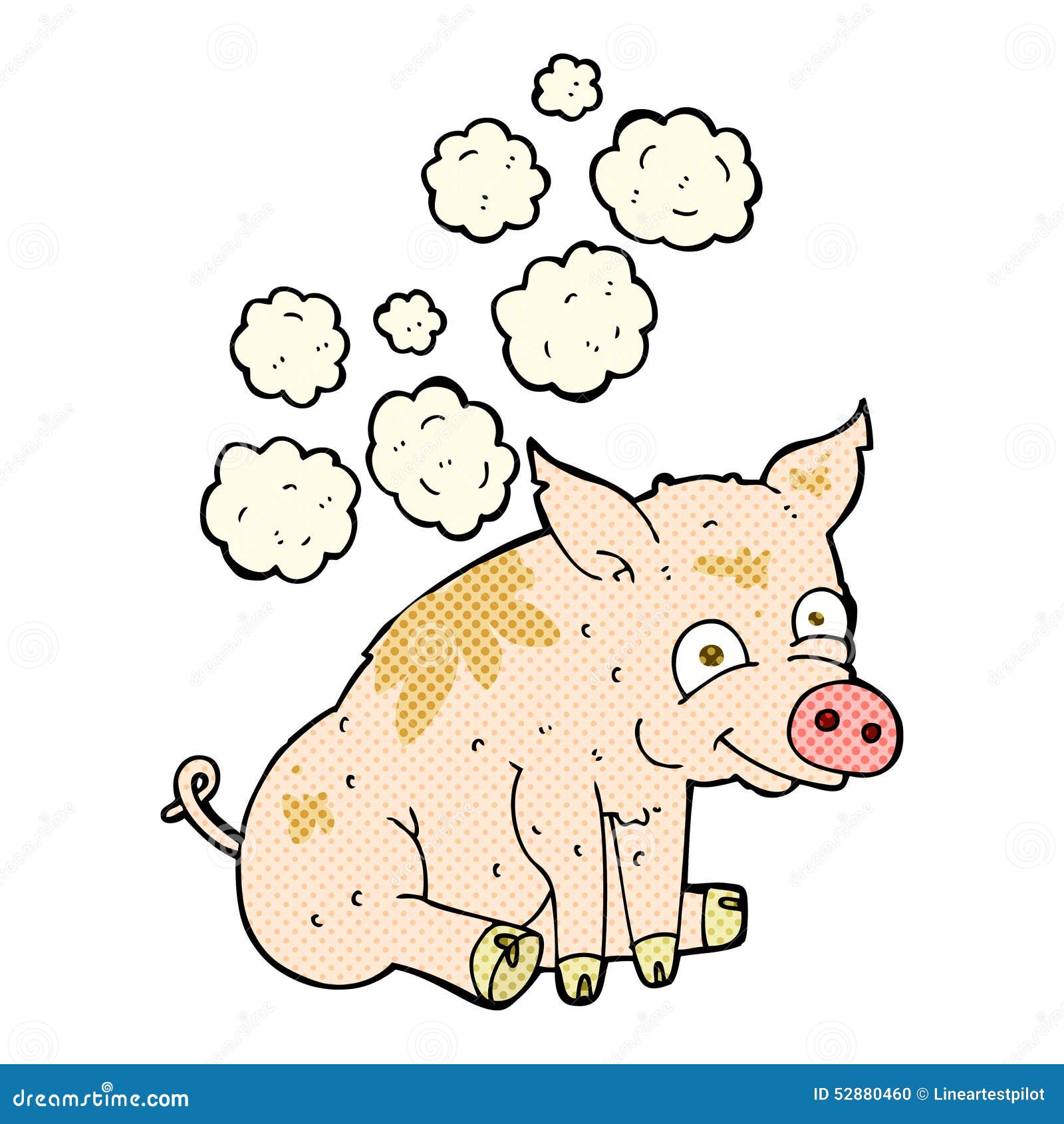 Comic cartoon smelly pig stock illustration. Illustration of farm ...